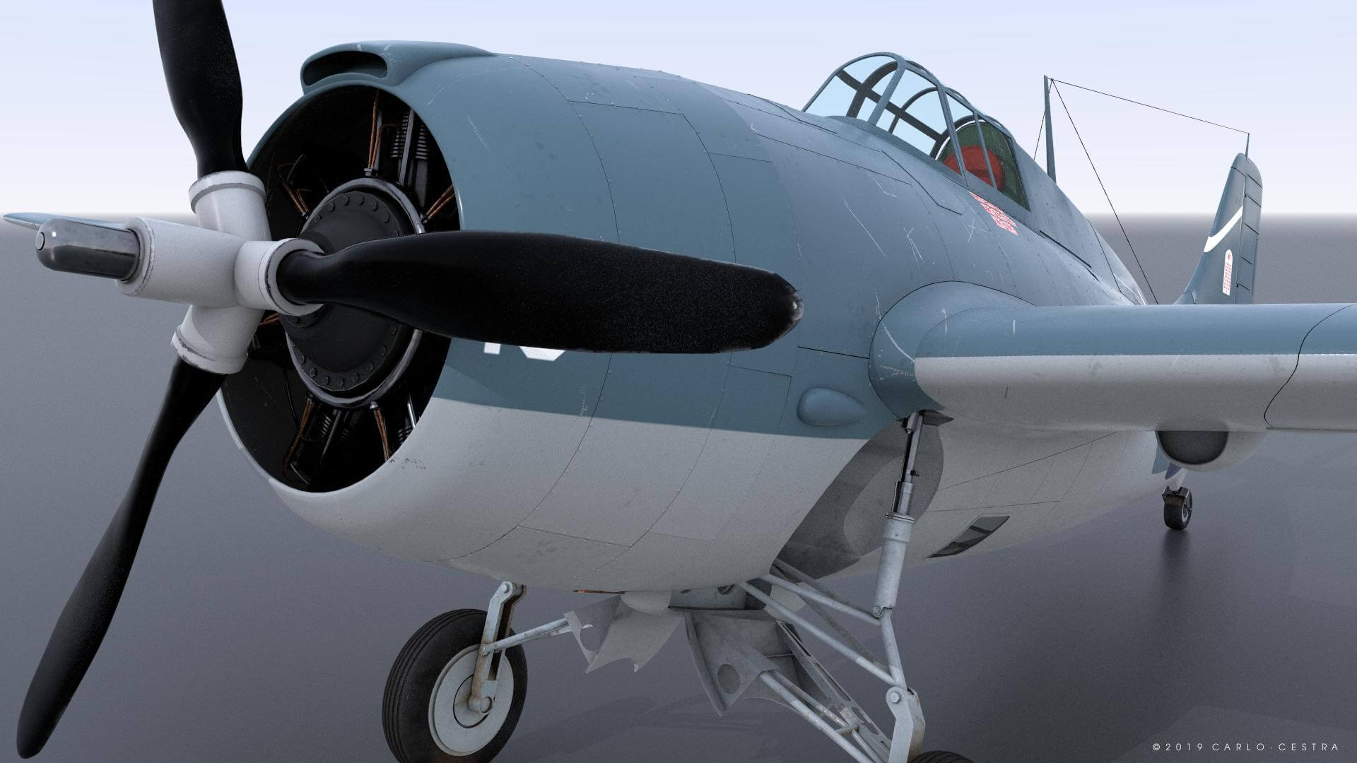 Grumman F4F-3 Wildcat 13 3D Model by Carlo Cestra