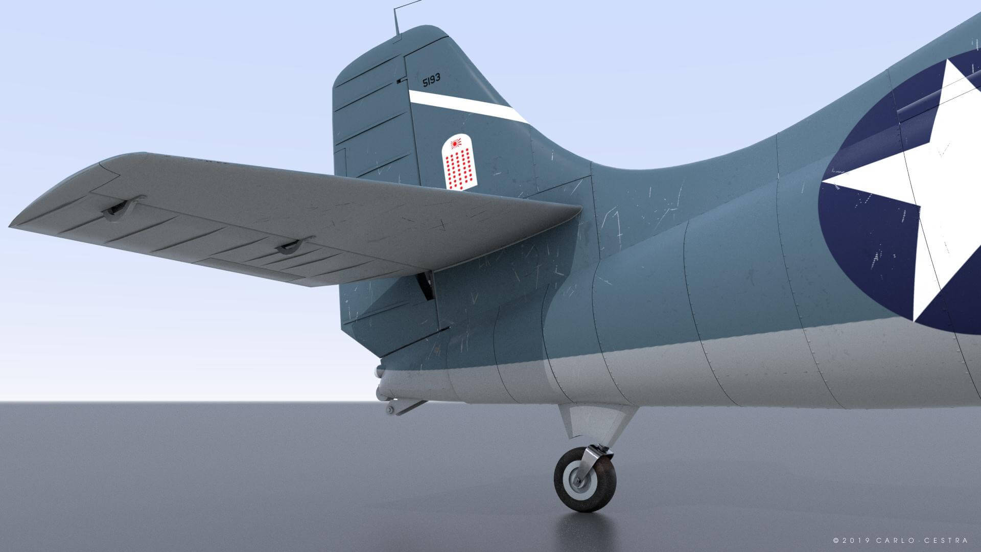 Grumman F4F-3 Wildcat 13 3D Model by Carlo Cestra
