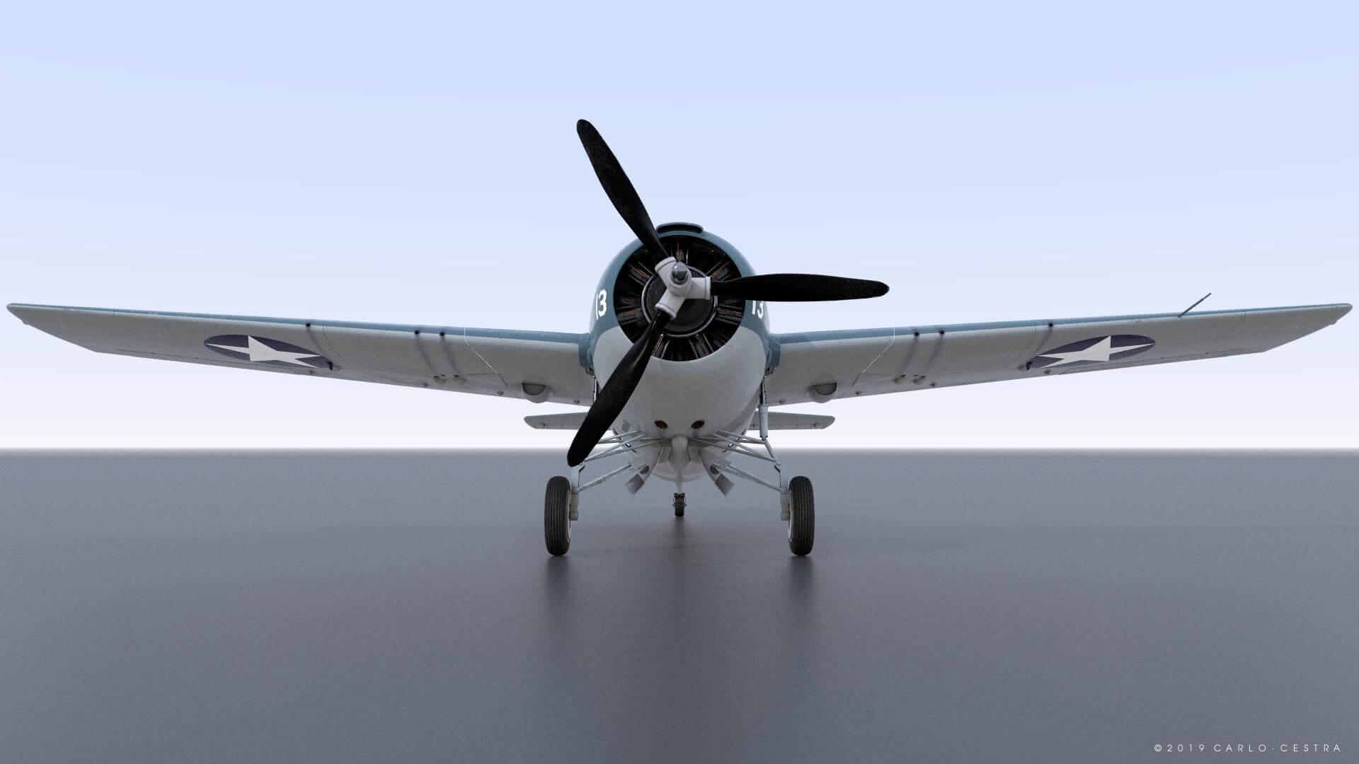 Grumman F4F-3 Wildcat 13 3D Model by Carlo Cestra