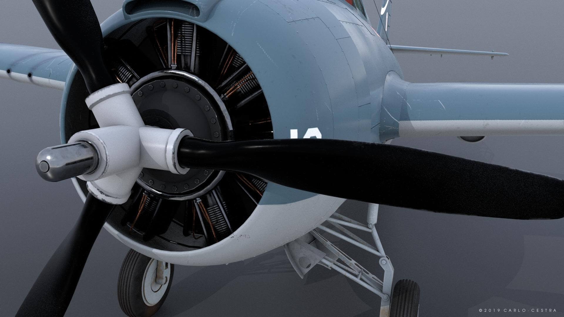 Grumman F4F-3 Wildcat 13 3D Model by Carlo Cestra