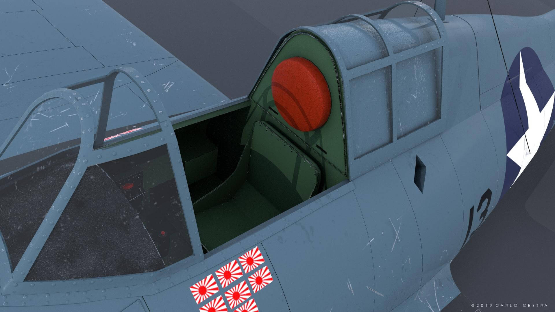 Grumman F4F-3 Wildcat 13 3D Model by Carlo Cestra