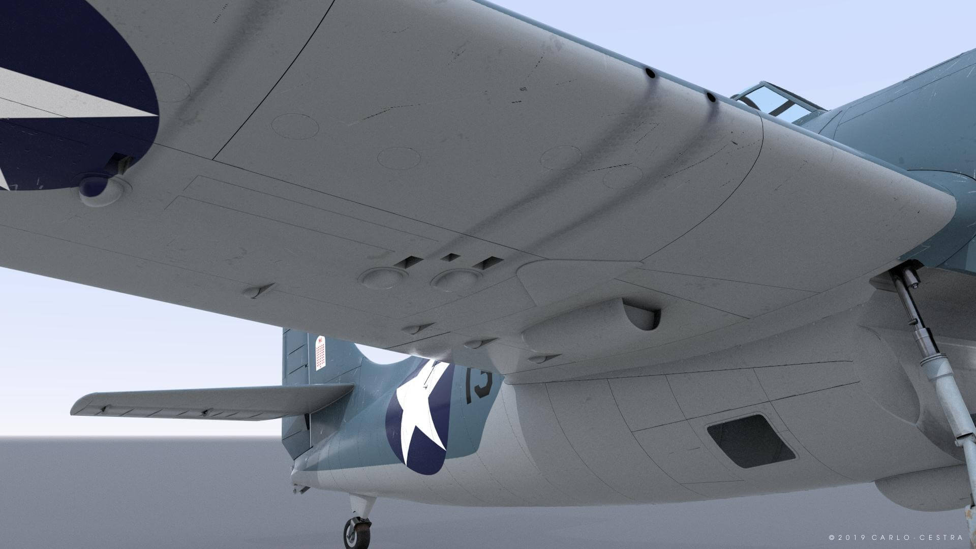 Grumman F4F-3 Wildcat 13 3D Model by Carlo Cestra