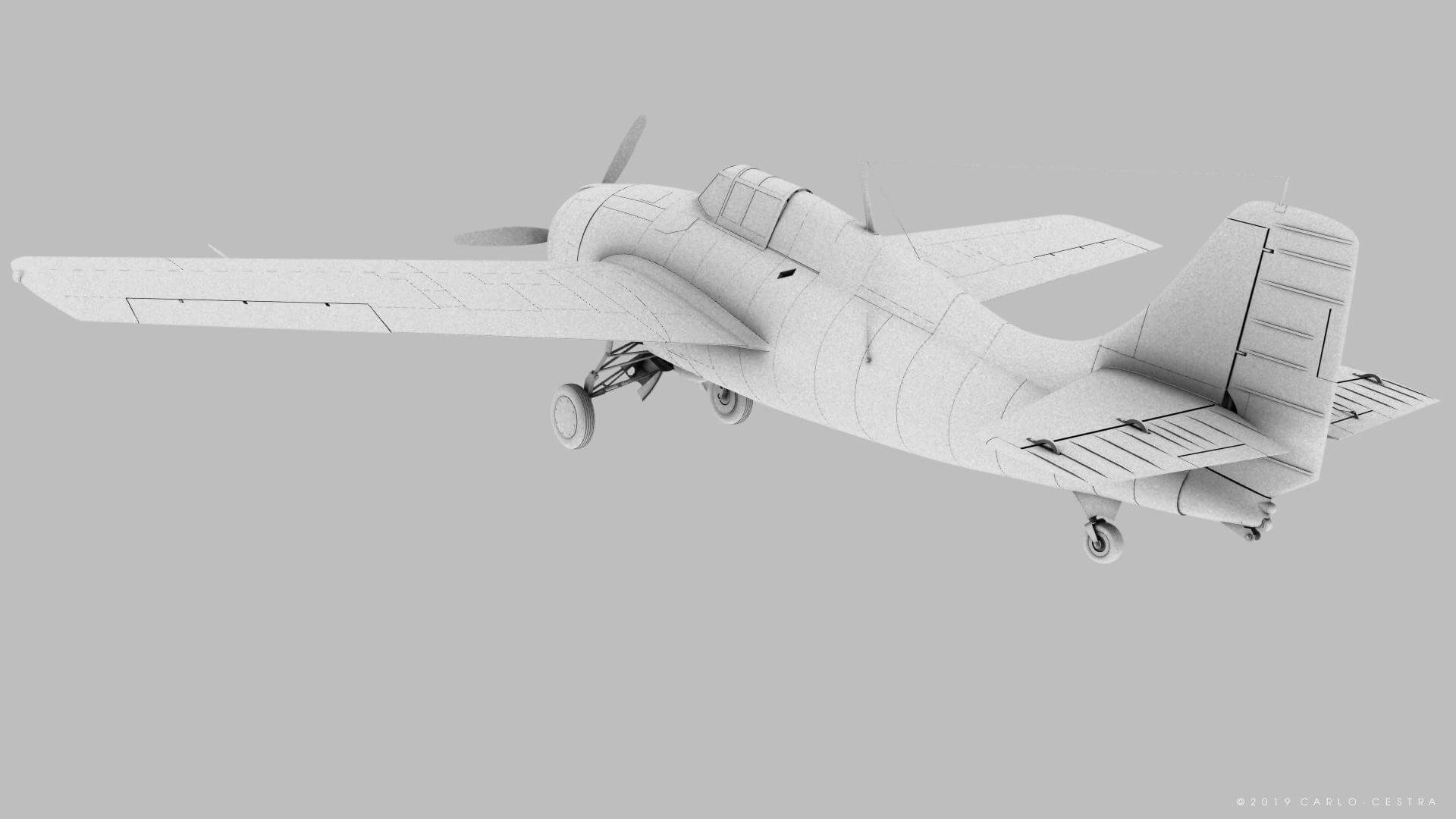 Grumman F4F-3 Wildcat 13 3D Model by Carlo Cestra