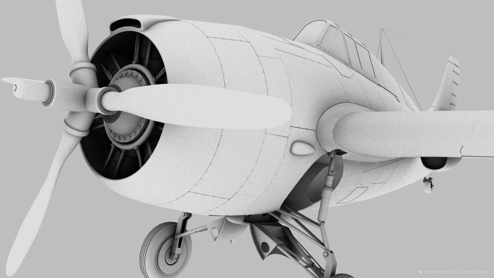 Grumman F4F-3 Wildcat 13 3D Model by Carlo Cestra
