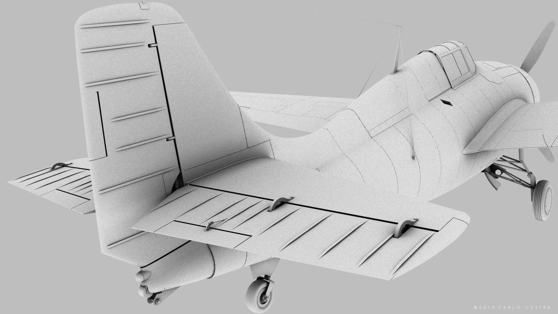 Grumman F4F-3 Wildcat 13 3D Model by Carlo Cestra