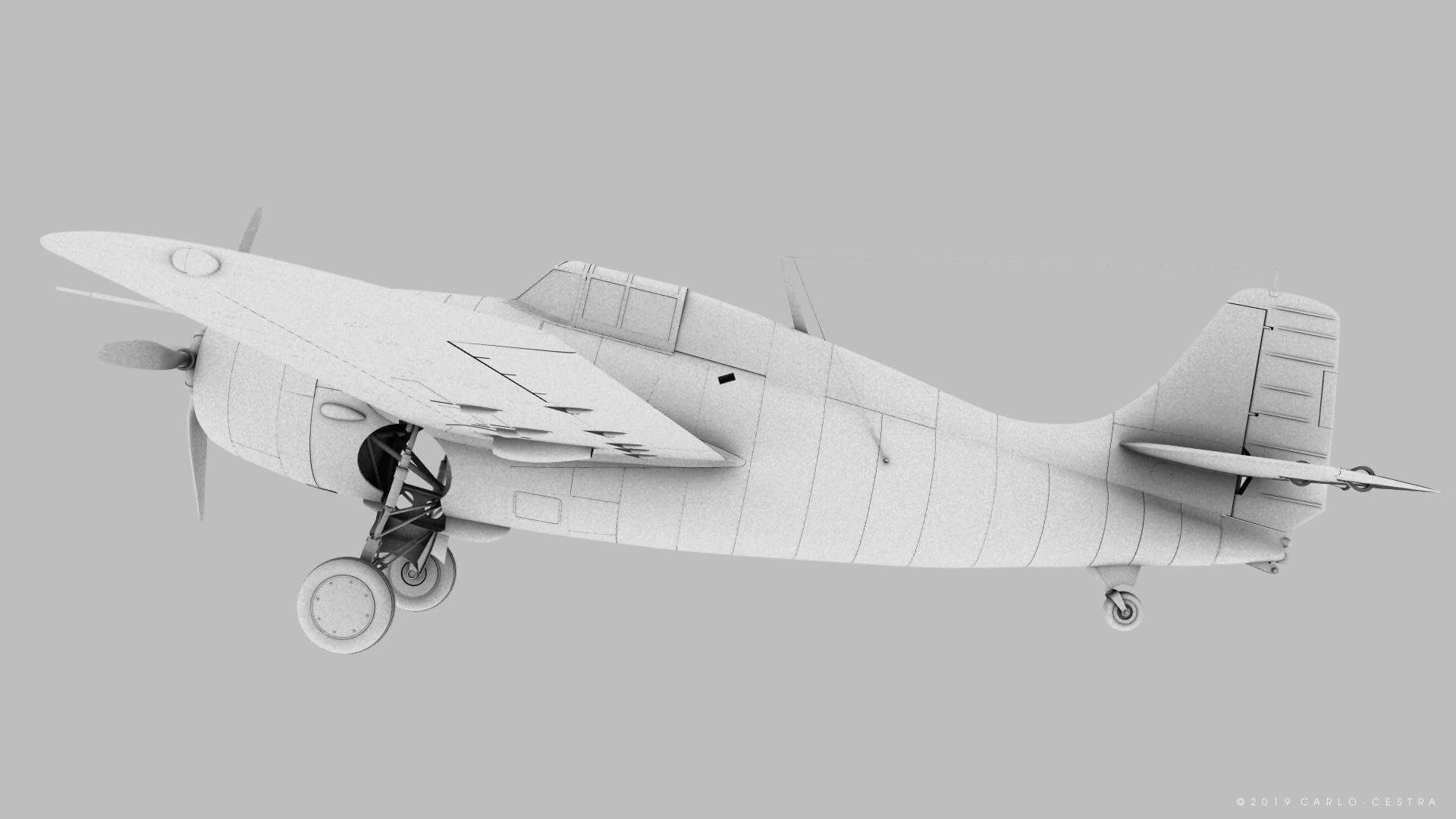 Grumman F4F-3 Wildcat 13 3D Model by Carlo Cestra