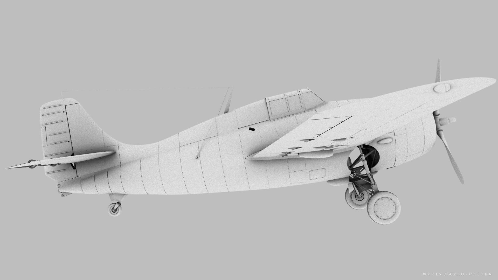 Grumman F4F-3 Wildcat 13 3D Model by Carlo Cestra