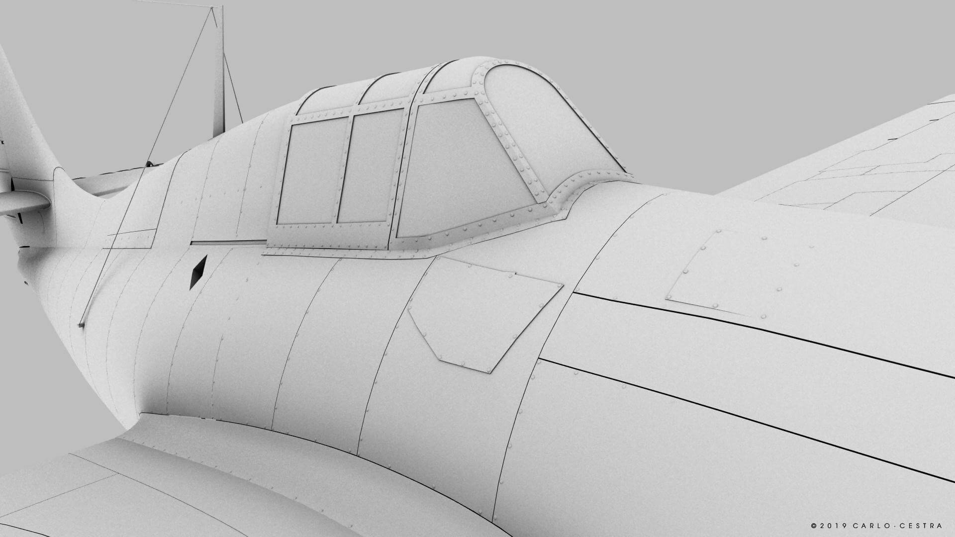 Grumman F4F-3 Wildcat 41F4 3D Model by Carlo Cestra