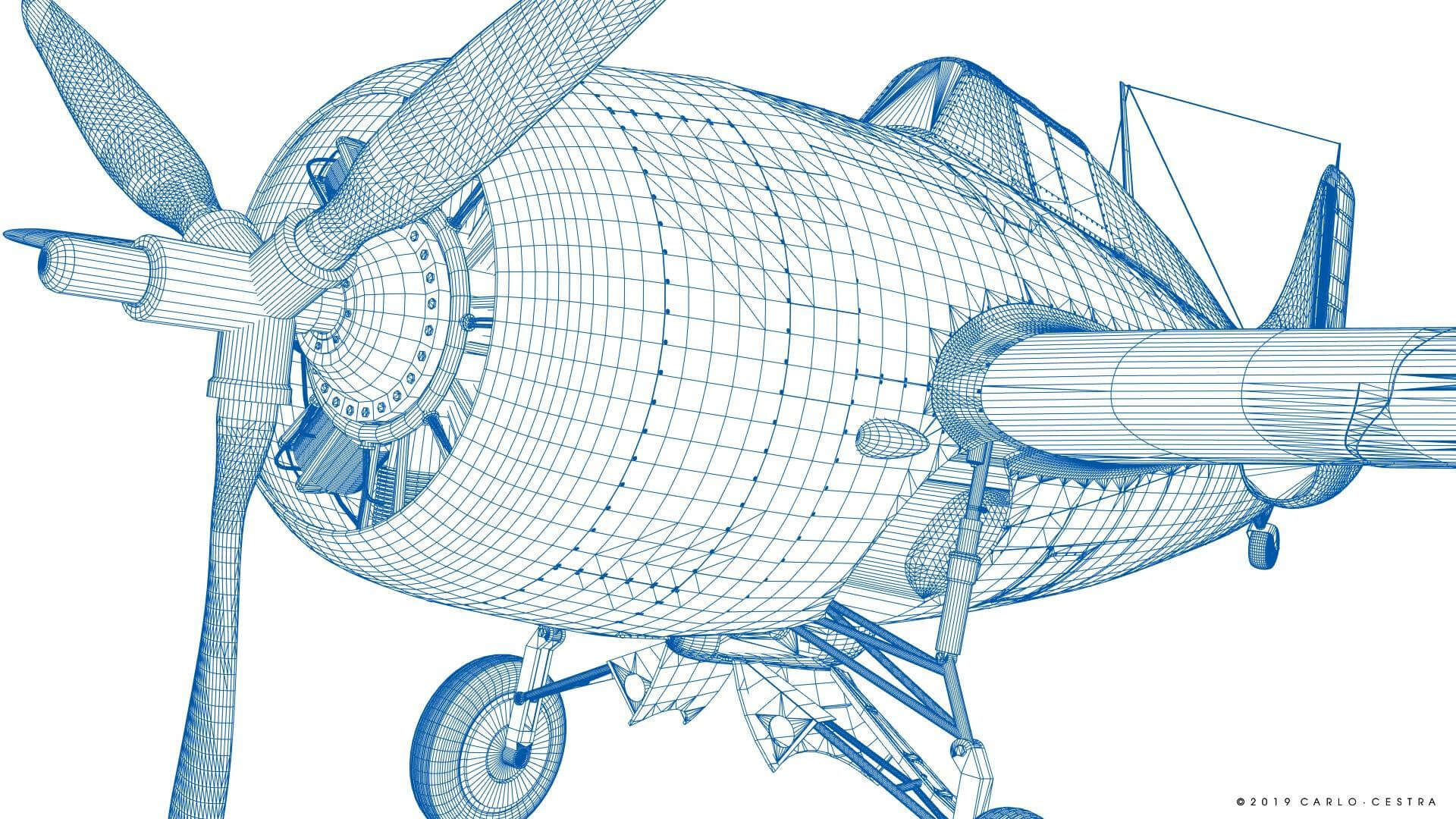 Grumman F4F-3 Wildcat 41F4 3D Model by Carlo Cestra
