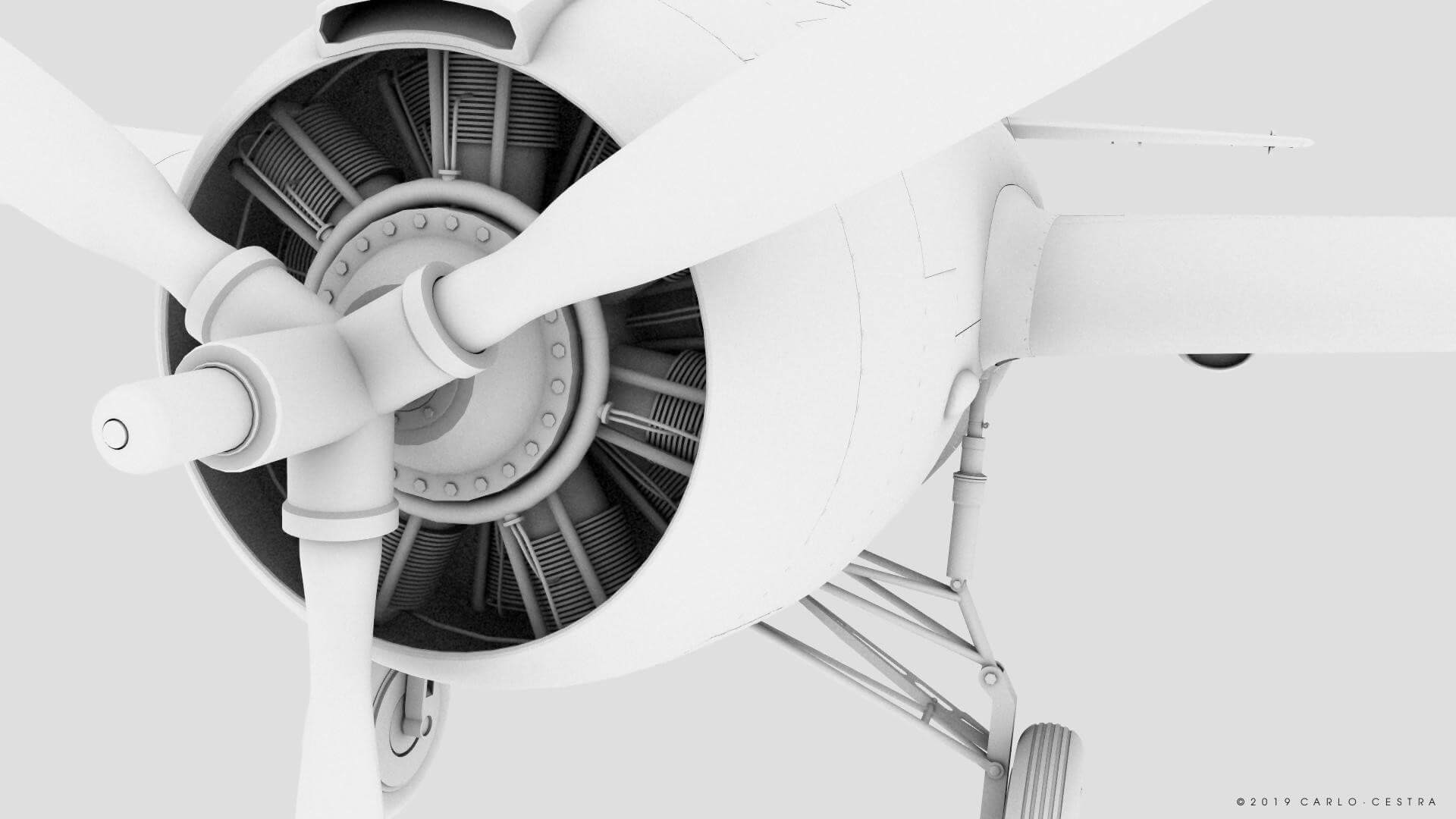 Grumman F4F-3 Wildcat 72F2 3D Model by Carlo Cestra