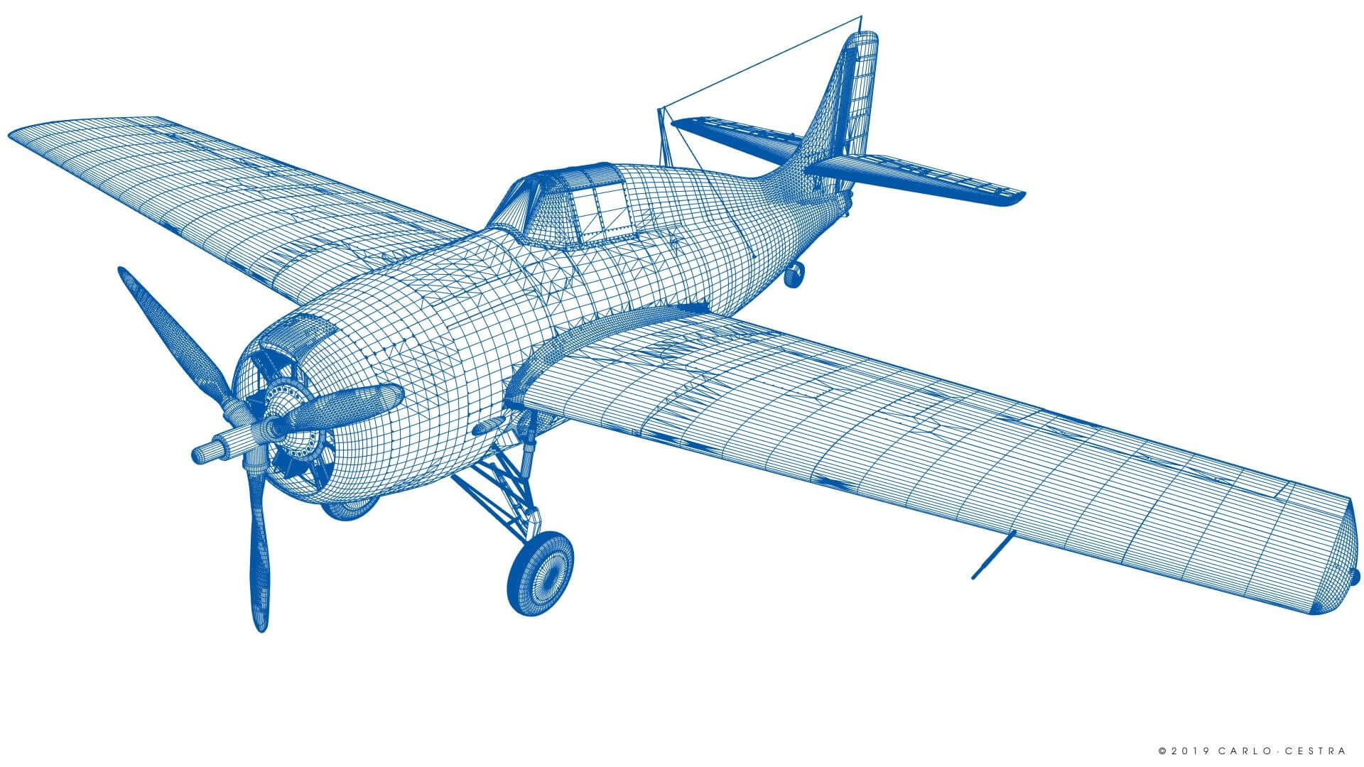 Grumman F4F-3 Wildcat 72F2 3D Model by Carlo Cestra