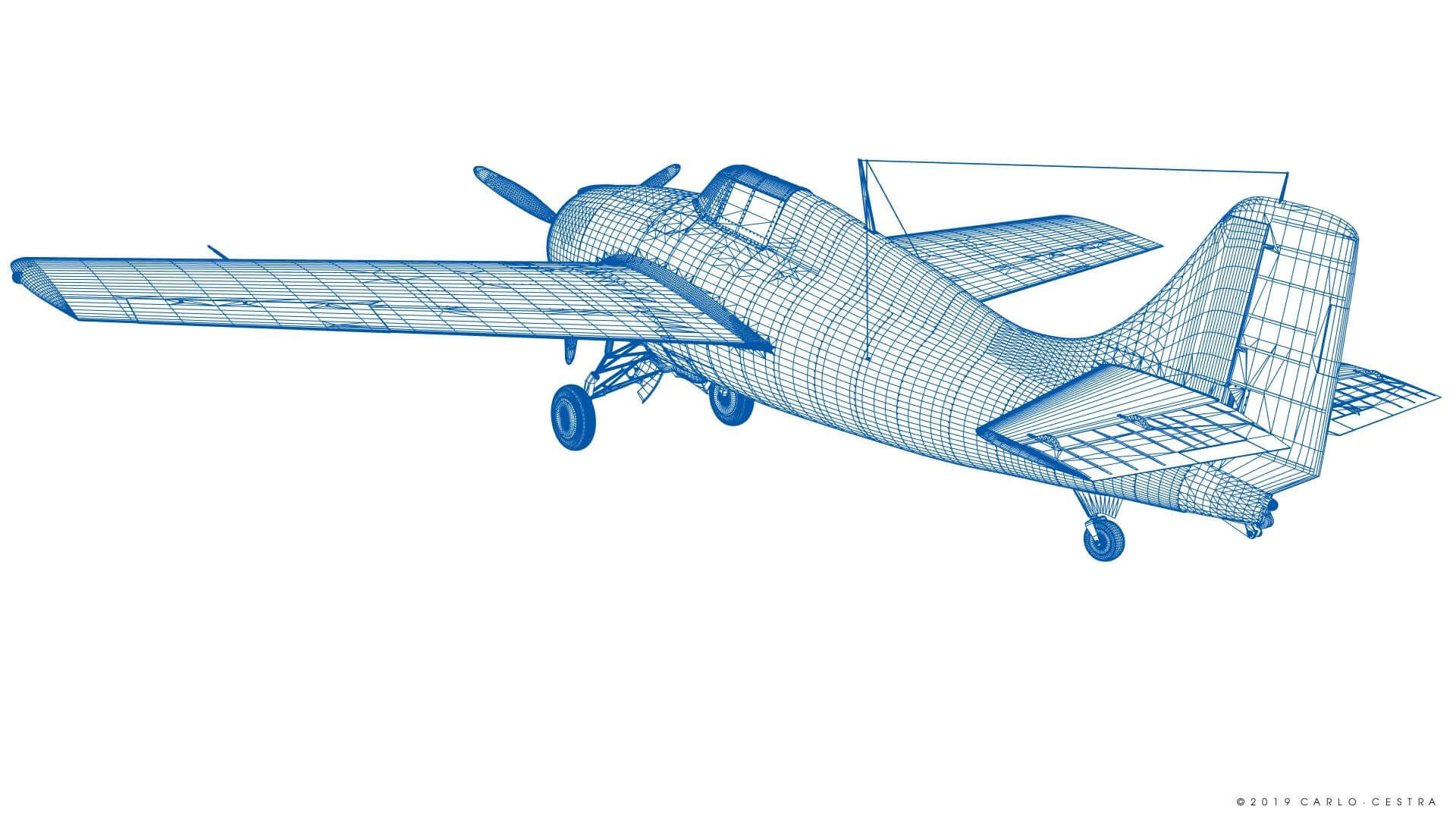 Grumman F4F-3 Wildcat 72F2 3D Model by Carlo Cestra