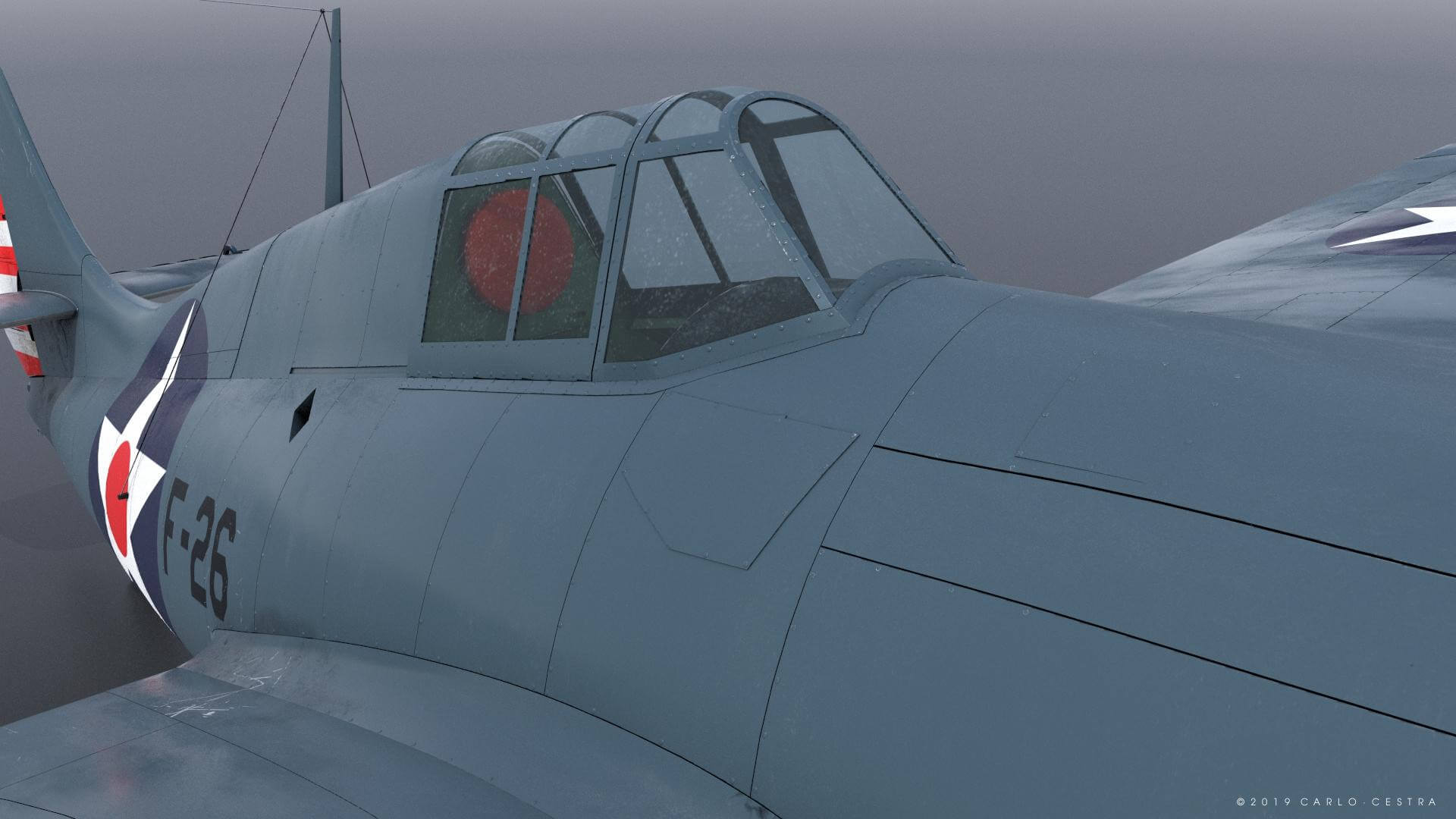 Grumman F4F-3 Wildcat F26 3D Model by Carlo Cestra