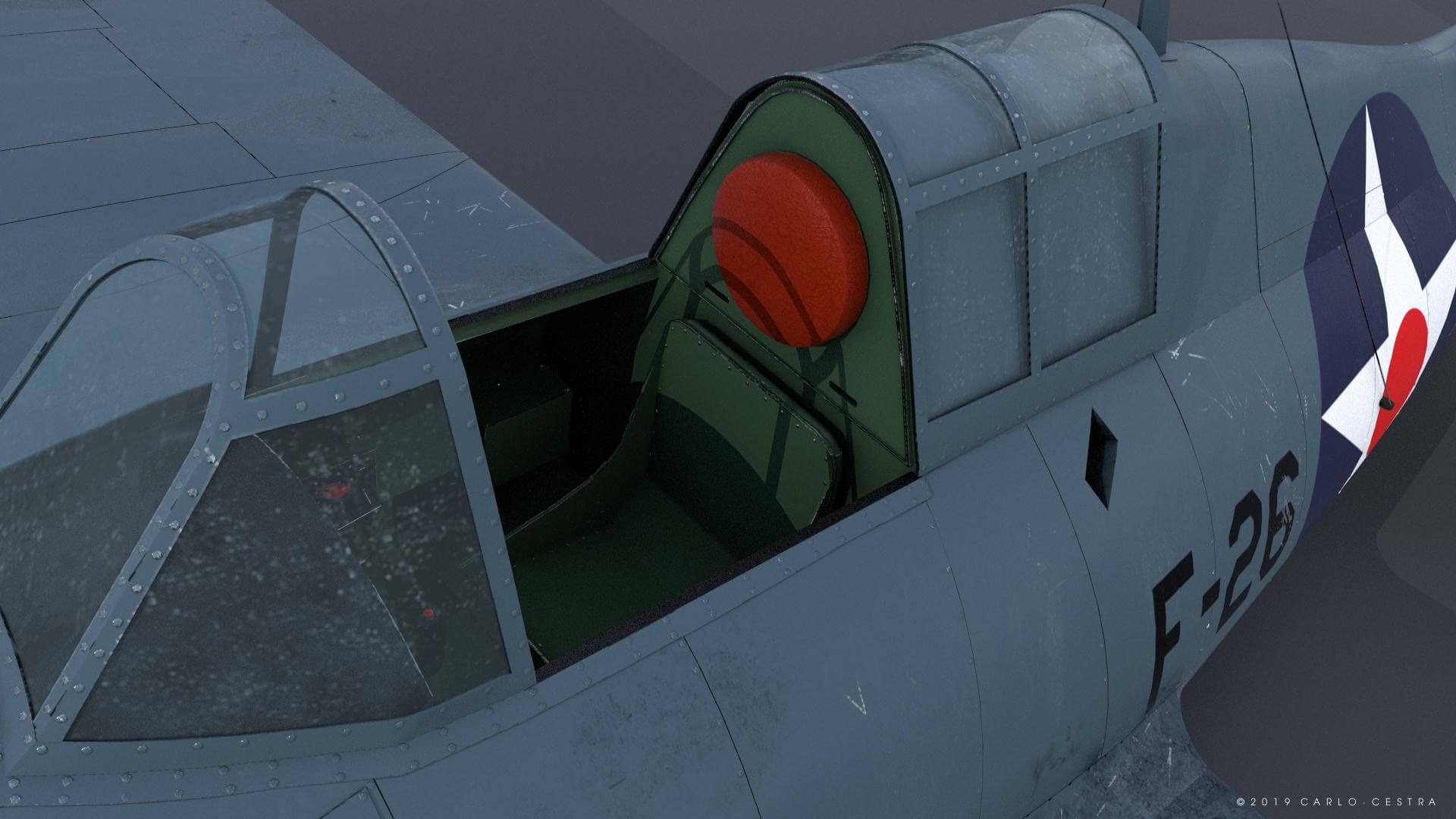 Grumman F4F-3 Wildcat F26 3D Model by Carlo Cestra