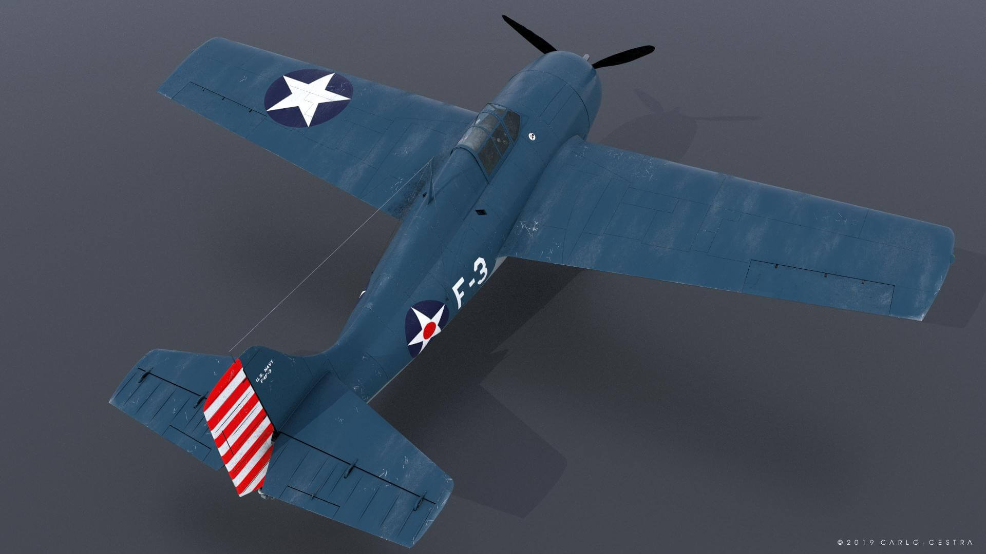 Grumman F4F-3 Wildcat F3 Butch 3D Model by Carlo Cestra