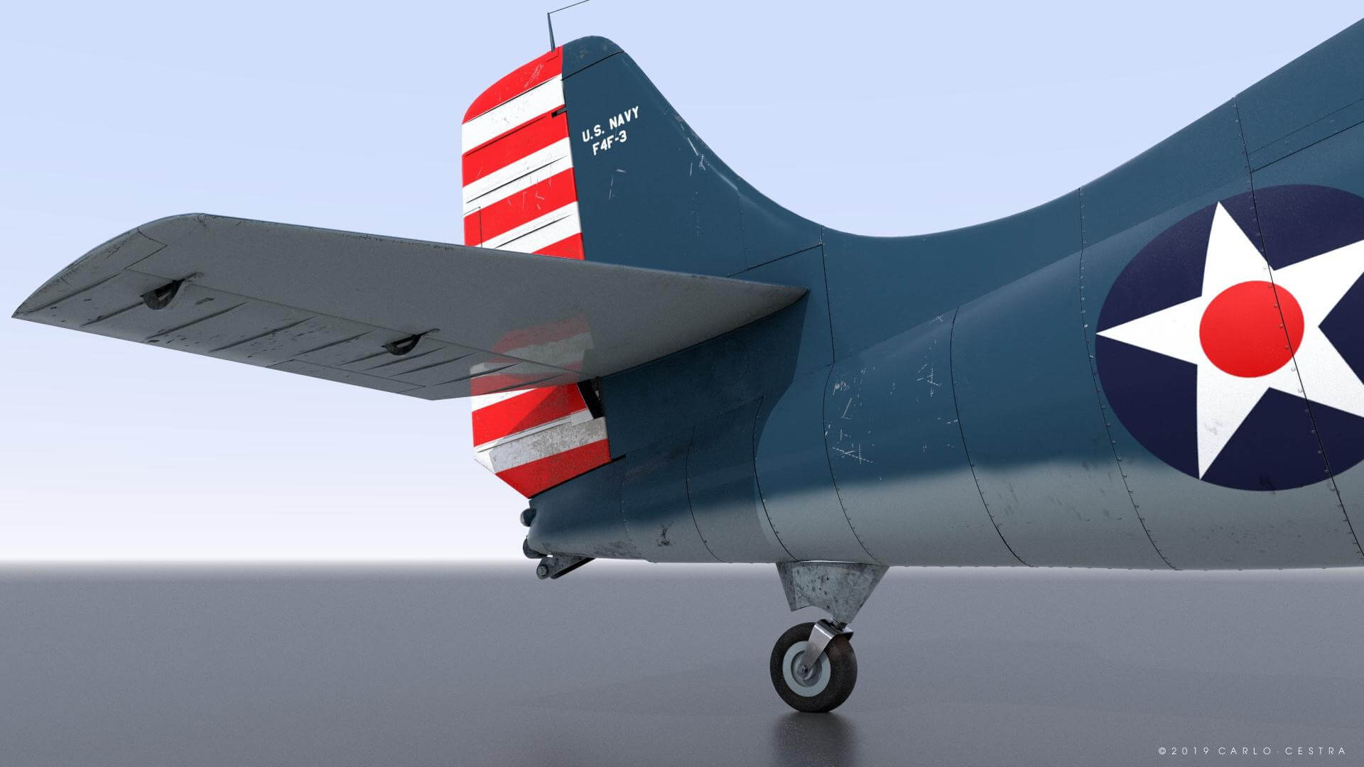 Grumman F4F-3 Wildcat F3 Butch 3D Model by Carlo Cestra