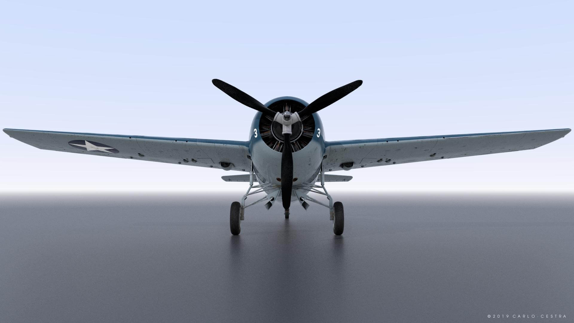 Grumman F4F-3 Wildcat F3 Butch 3D Model by Carlo Cestra