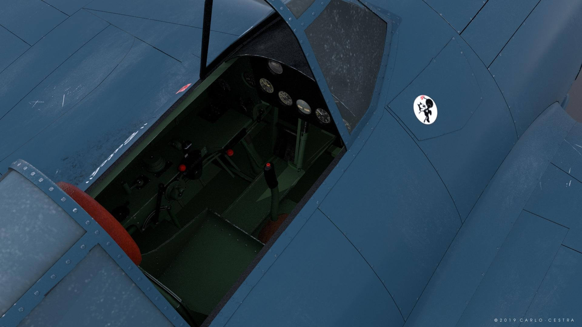 Grumman F4F-3 Wildcat F3 Butch 3D Model by Carlo Cestra