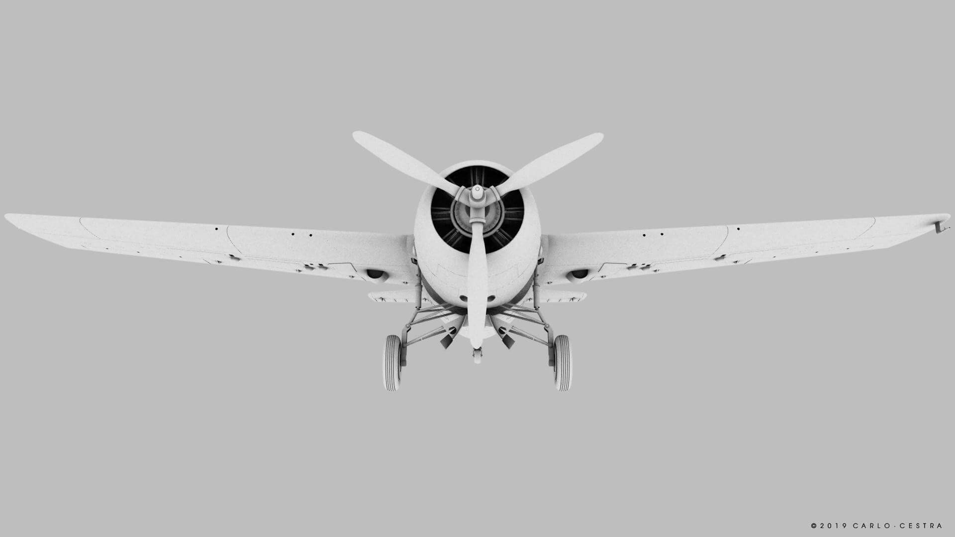 Grumman F4F-3 Wildcat F3 Butch 3D Model by Carlo Cestra