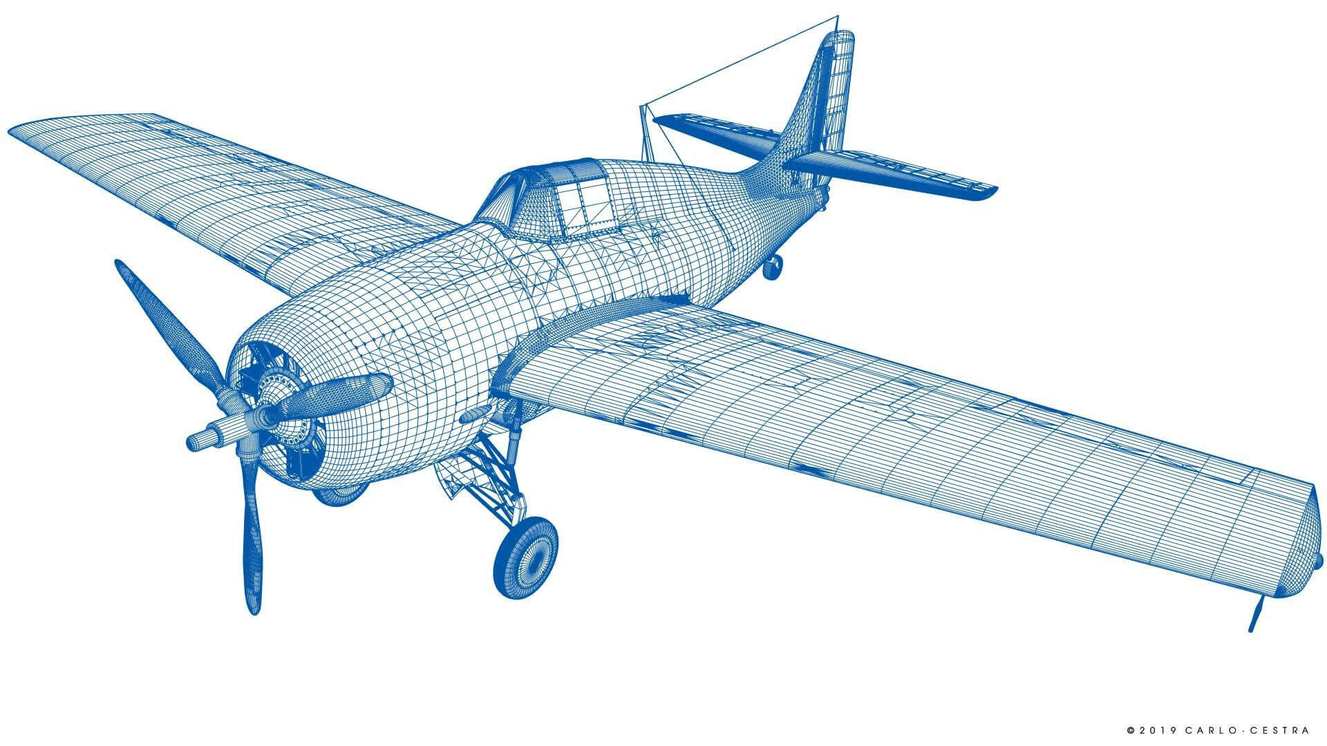 Grumman F4F-3 Wildcat F3 Butch 3D Model by Carlo Cestra
