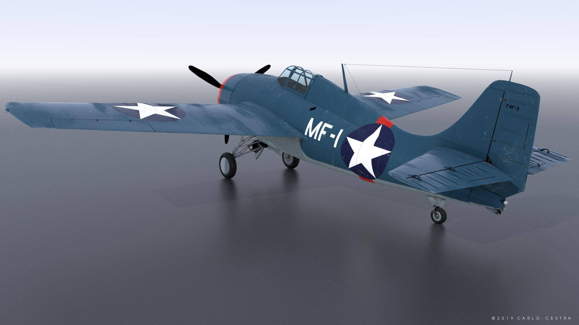 Grumman F4F-3 Wildcat MF1 3D Model by Carlo Cestra