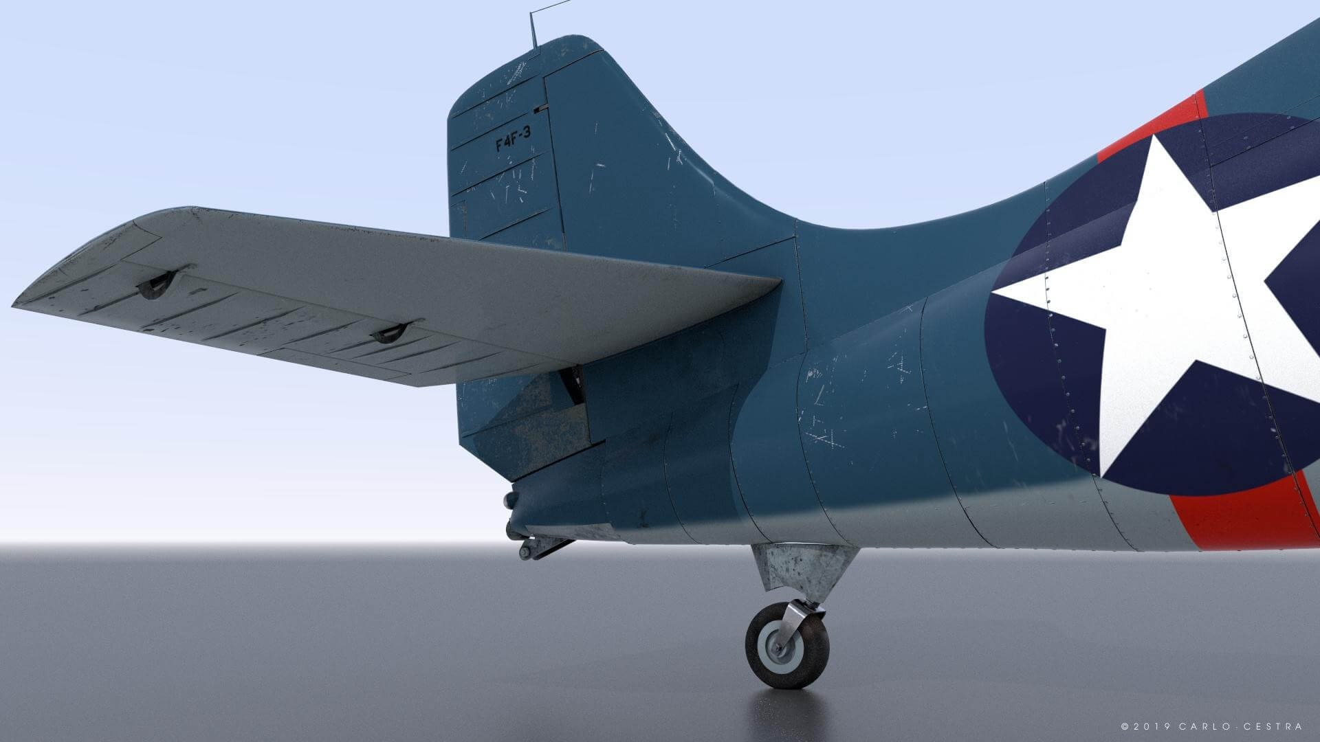 Grumman F4F-3 Wildcat MF1 3D Model by Carlo Cestra