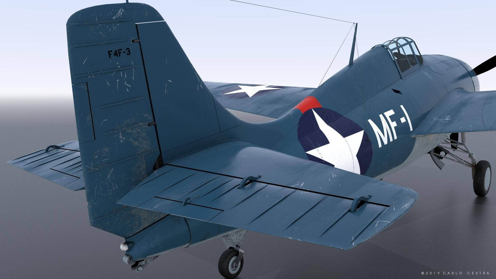 Grumman F4F-3 Wildcat MF1 3D Model by Carlo Cestra