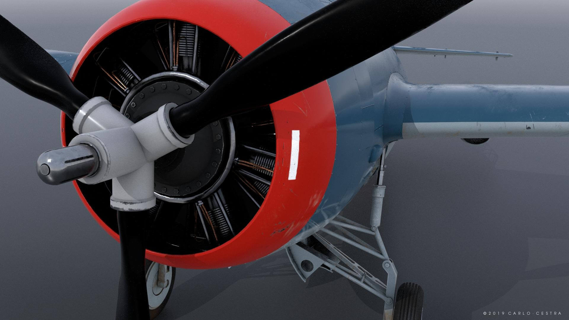 Grumman F4F-3 Wildcat MF1 3D Model by Carlo Cestra