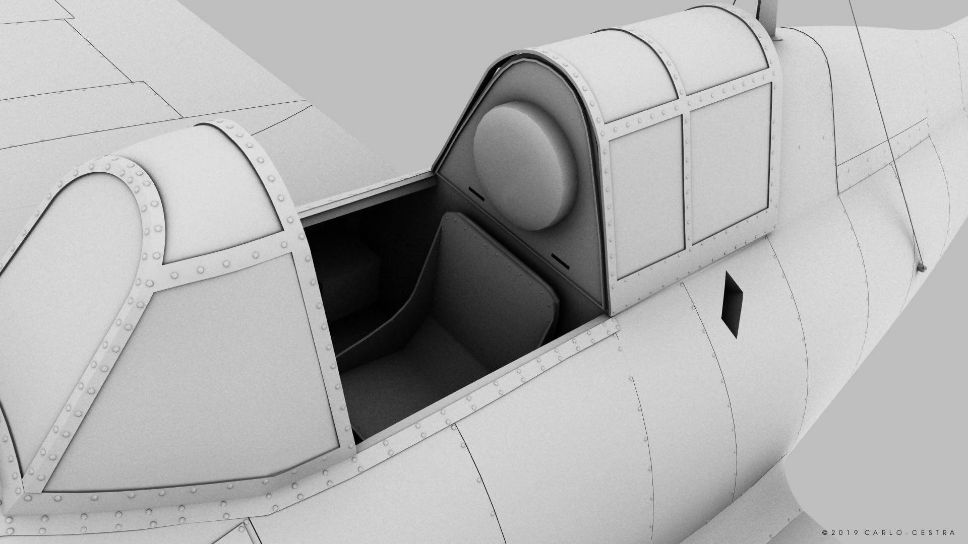 Grumman F4F-3 Wildcat MF1 3D Model by Carlo Cestra