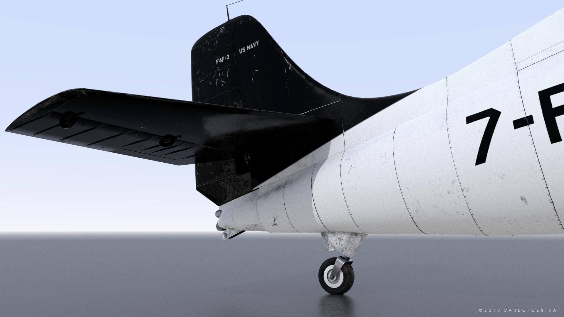 Grumman F4F-3 Wildcat VF7-7F3 3D Model by Carlo Cestra