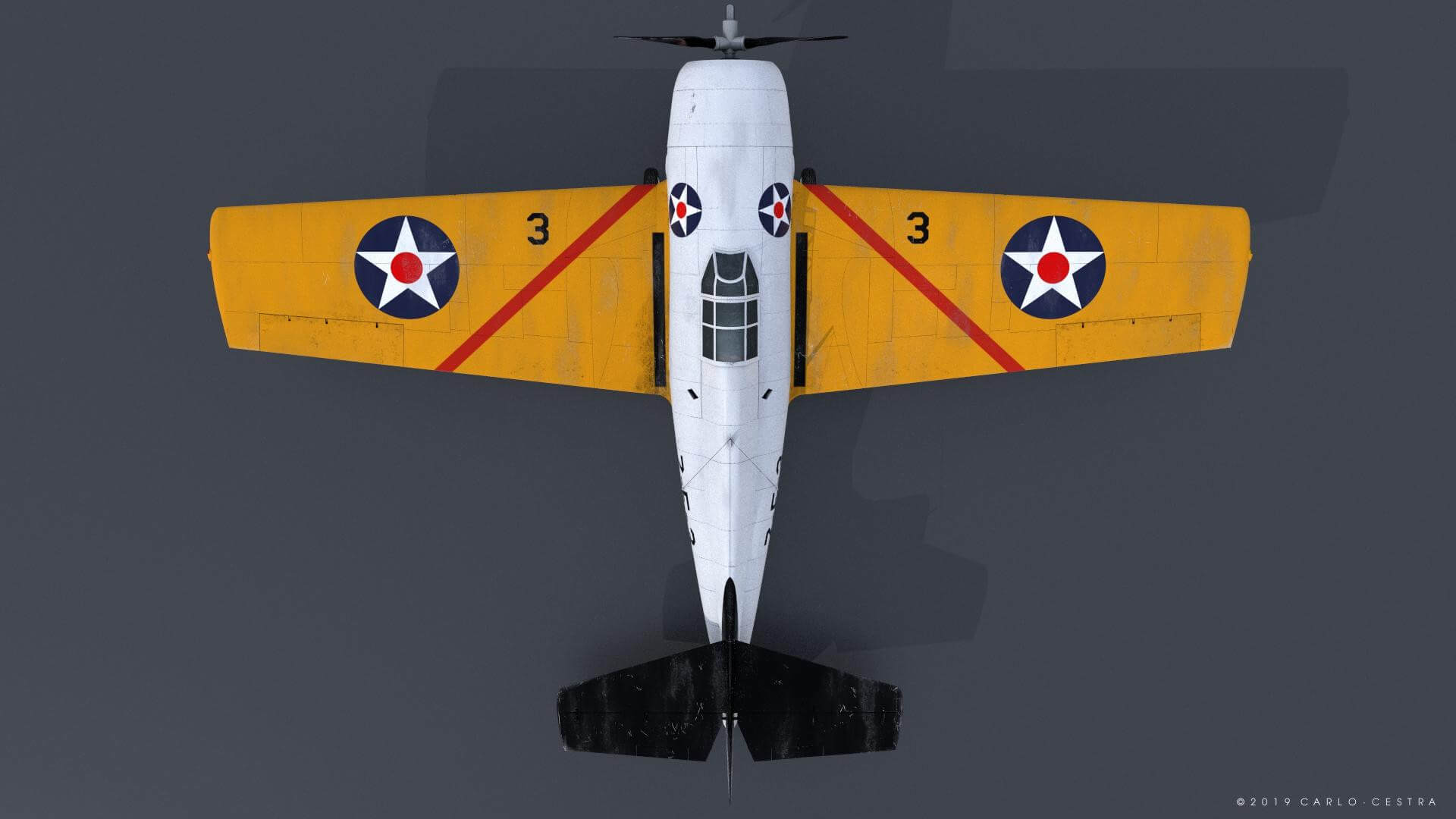 Grumman F4F-3 Wildcat VF7-7F3 3D Model by Carlo Cestra