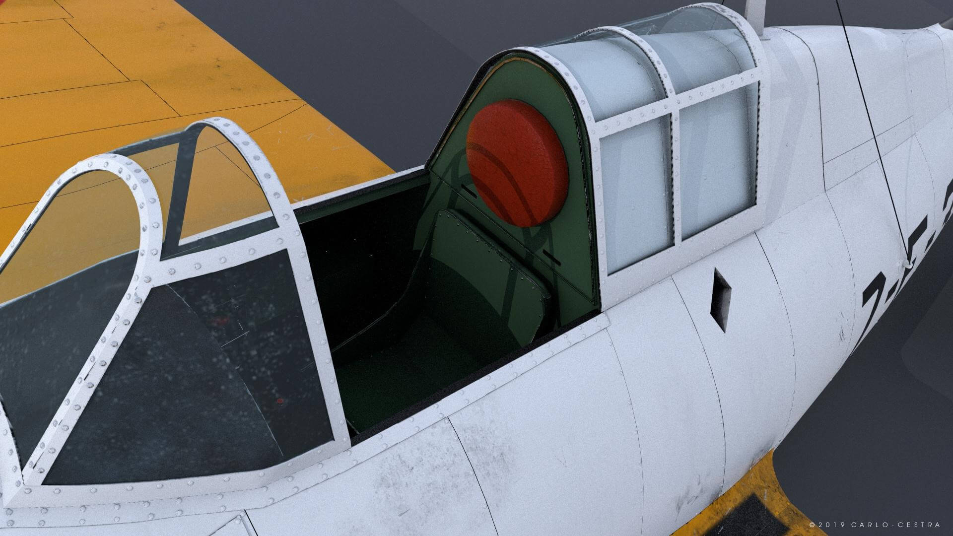 Grumman F4F-3 Wildcat VF7-7F3 3D Model by Carlo Cestra