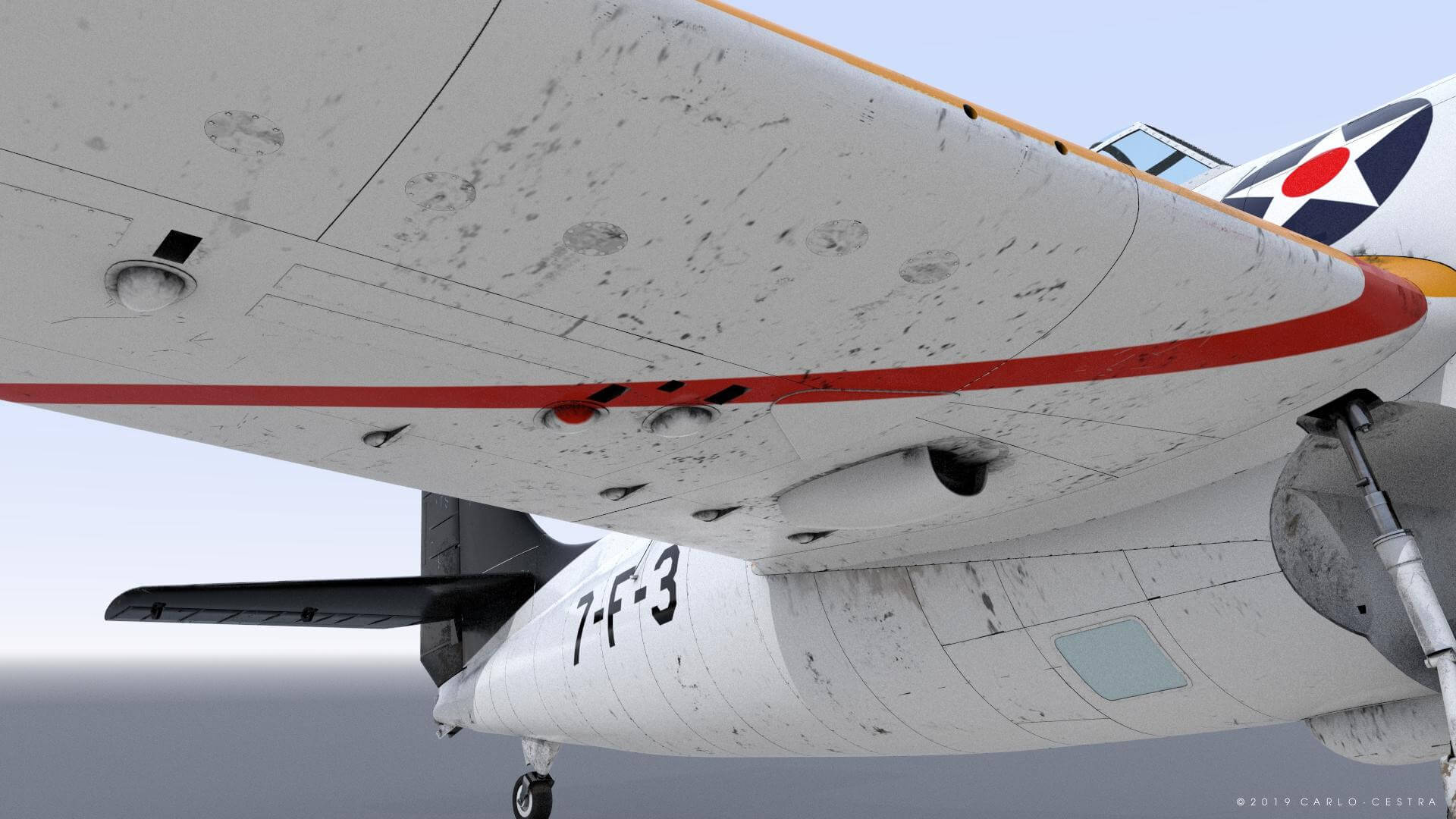 Grumman F4F-3 Wildcat VF7-7F3 3D Model by Carlo Cestra