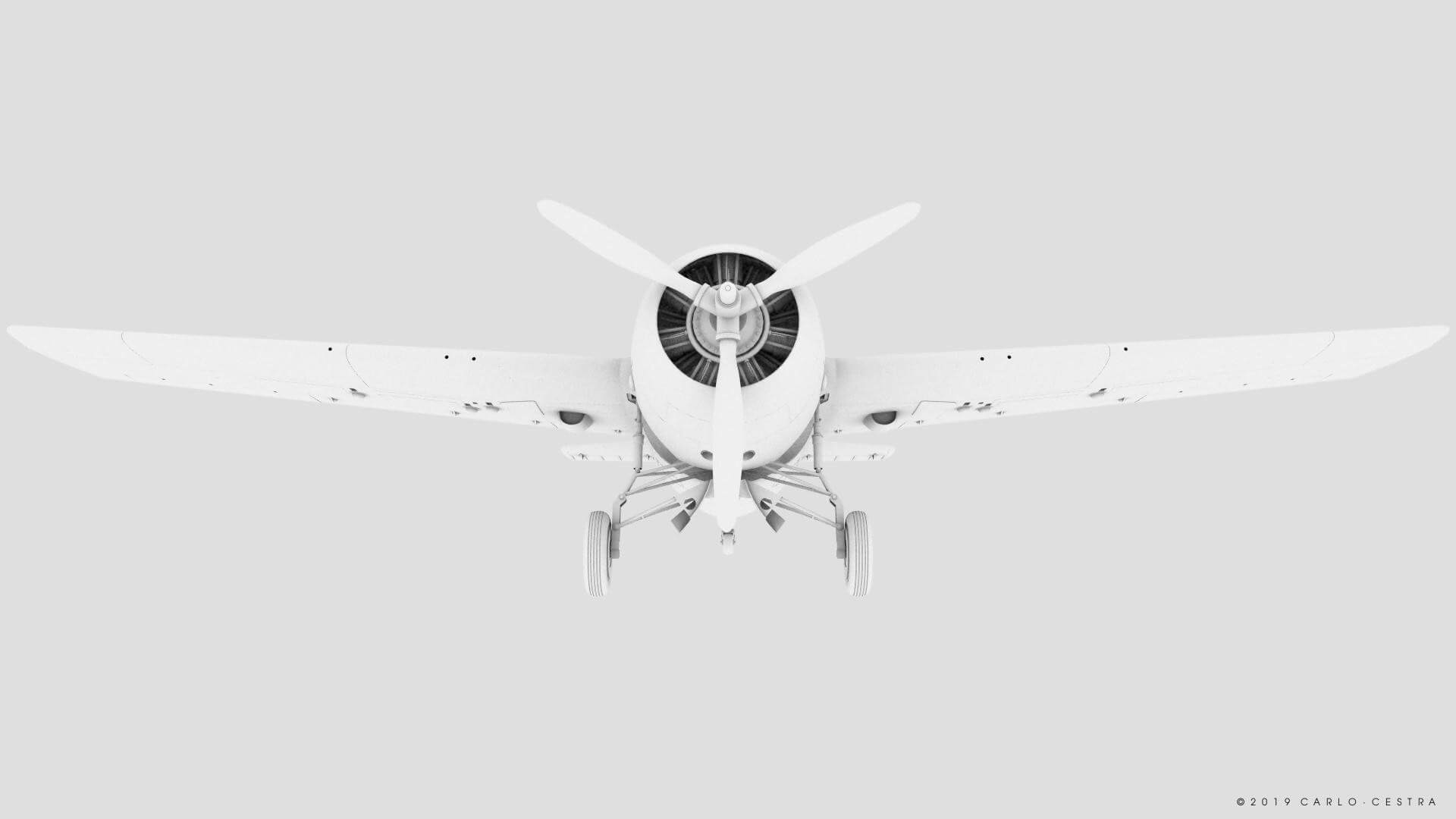 Grumman F4F-3 Wildcat VF7-7F3 3D Model by Carlo Cestra