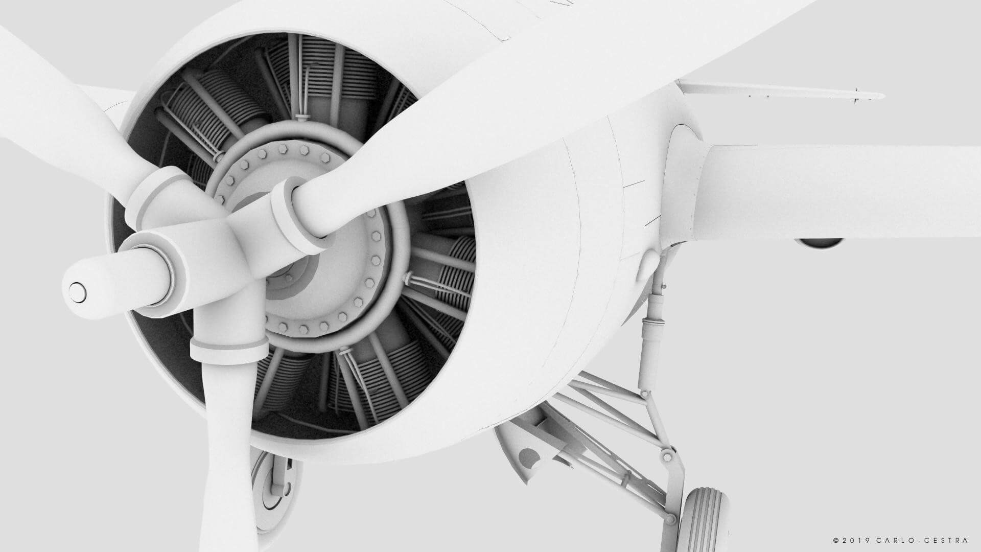 Grumman F4F-3 Wildcat VF7-7F3 3D Model by Carlo Cestra