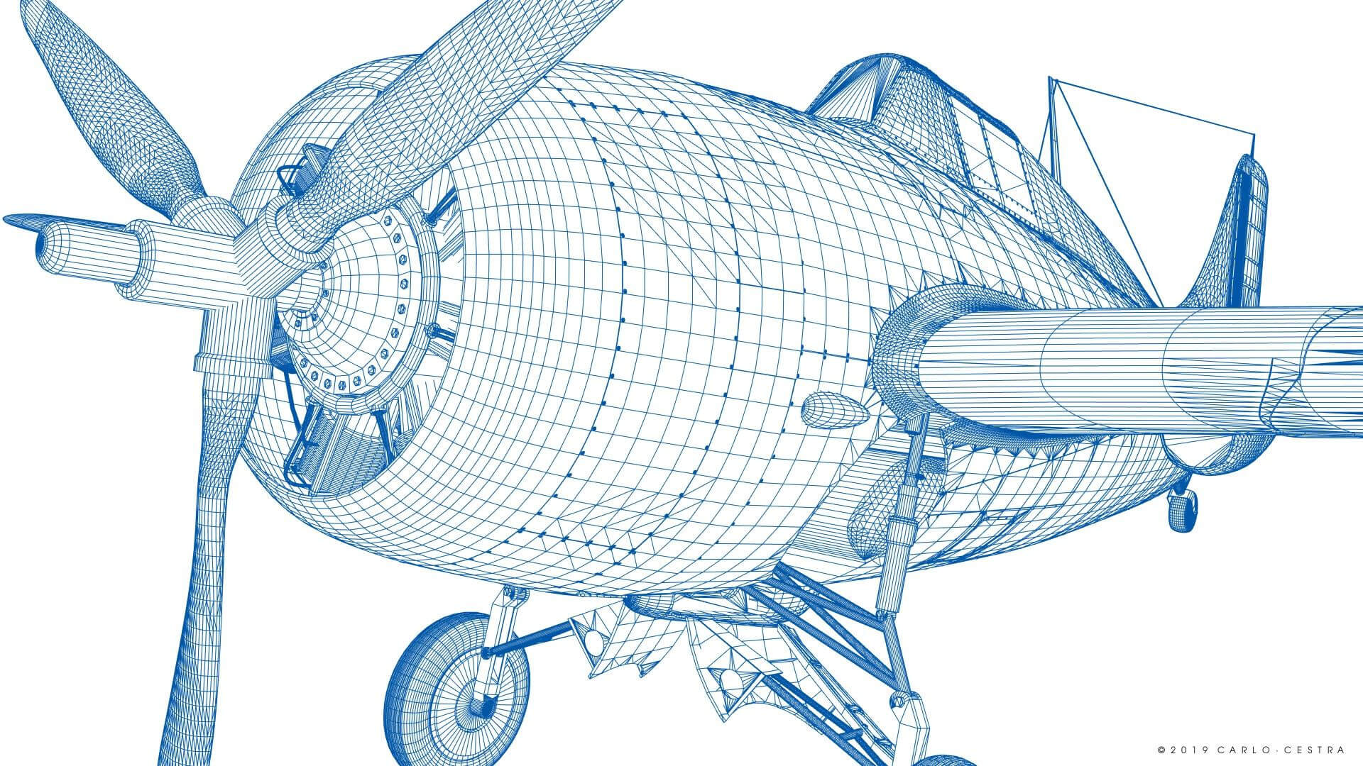 Grumman F4F-3 Wildcat VF7-7F3 3D Model by Carlo Cestra