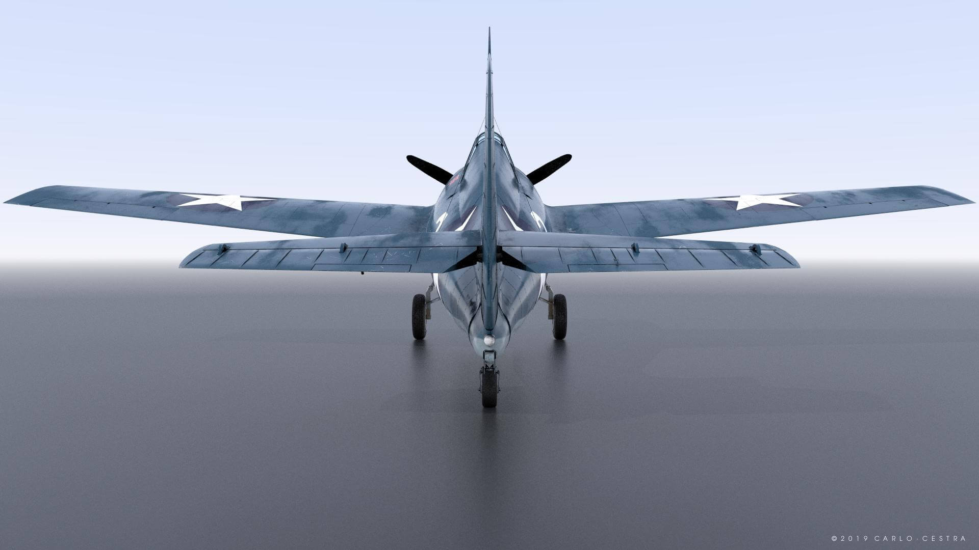 Grumman F4F-3 Wildcat VMF-222 3D Model by Carlo Cestra