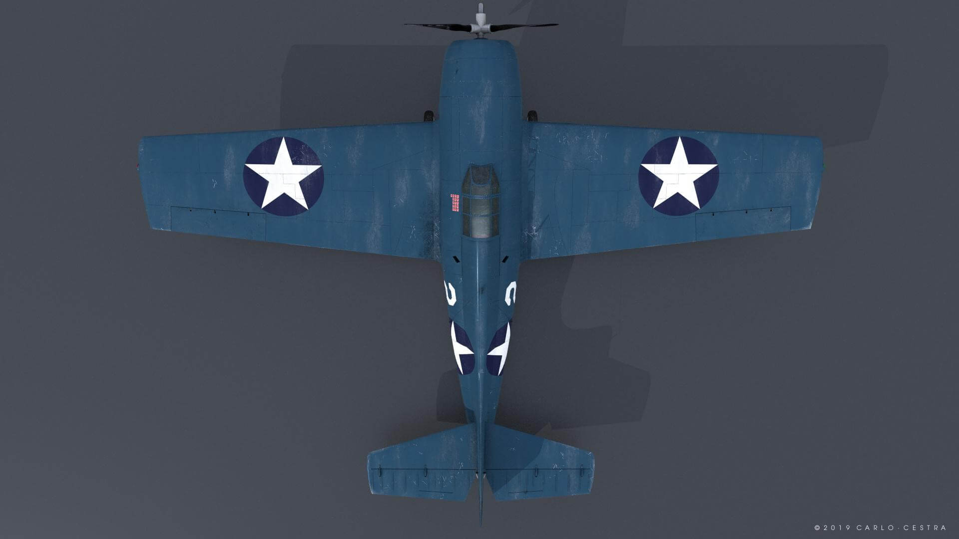 Grumman F4F-3 Wildcat VMF-222 3D Model by Carlo Cestra