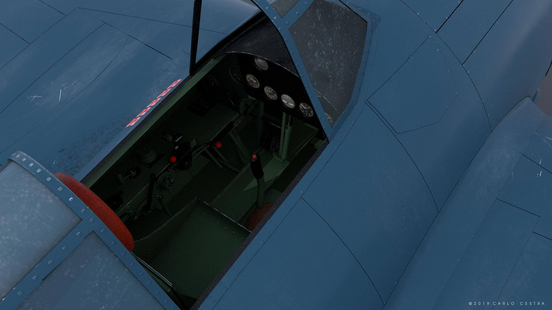 Grumman F4F-3 Wildcat VMF-222 3D Model by Carlo Cestra