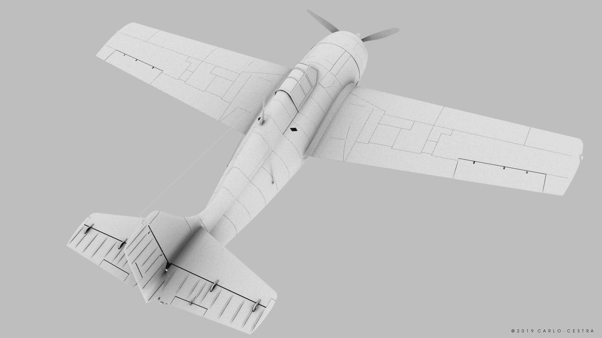 Grumman F4F-3 Wildcat VMF-222 3D Model by Carlo Cestra
