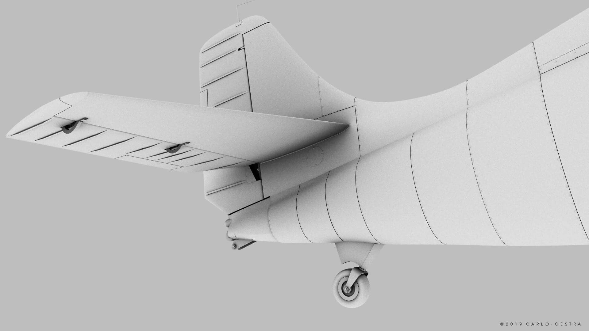 Grumman F4F-3 Wildcat VMF-222 3D Model by Carlo Cestra