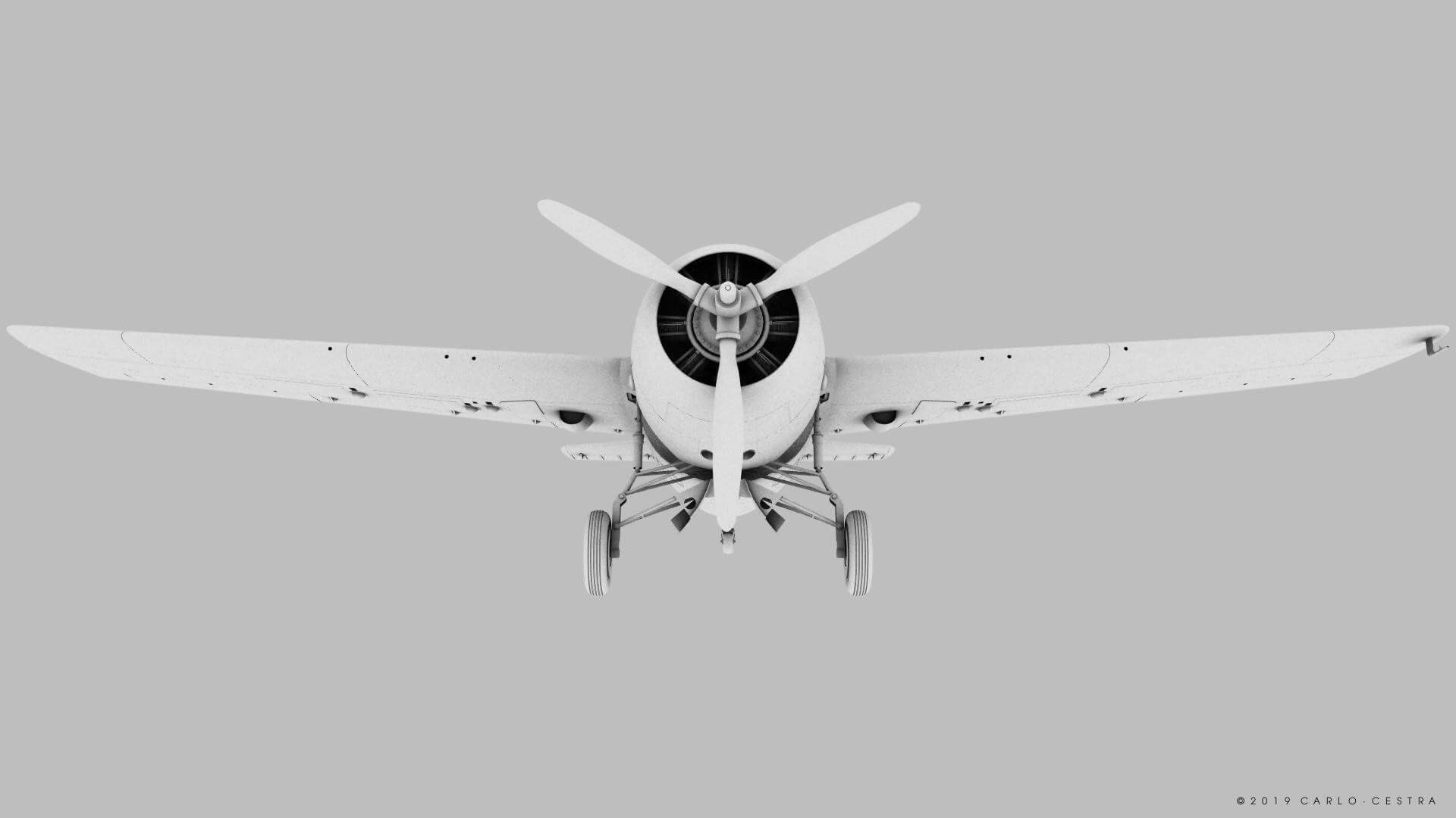 Grumman F4F-3 Wildcat VMF-222 3D Model by Carlo Cestra