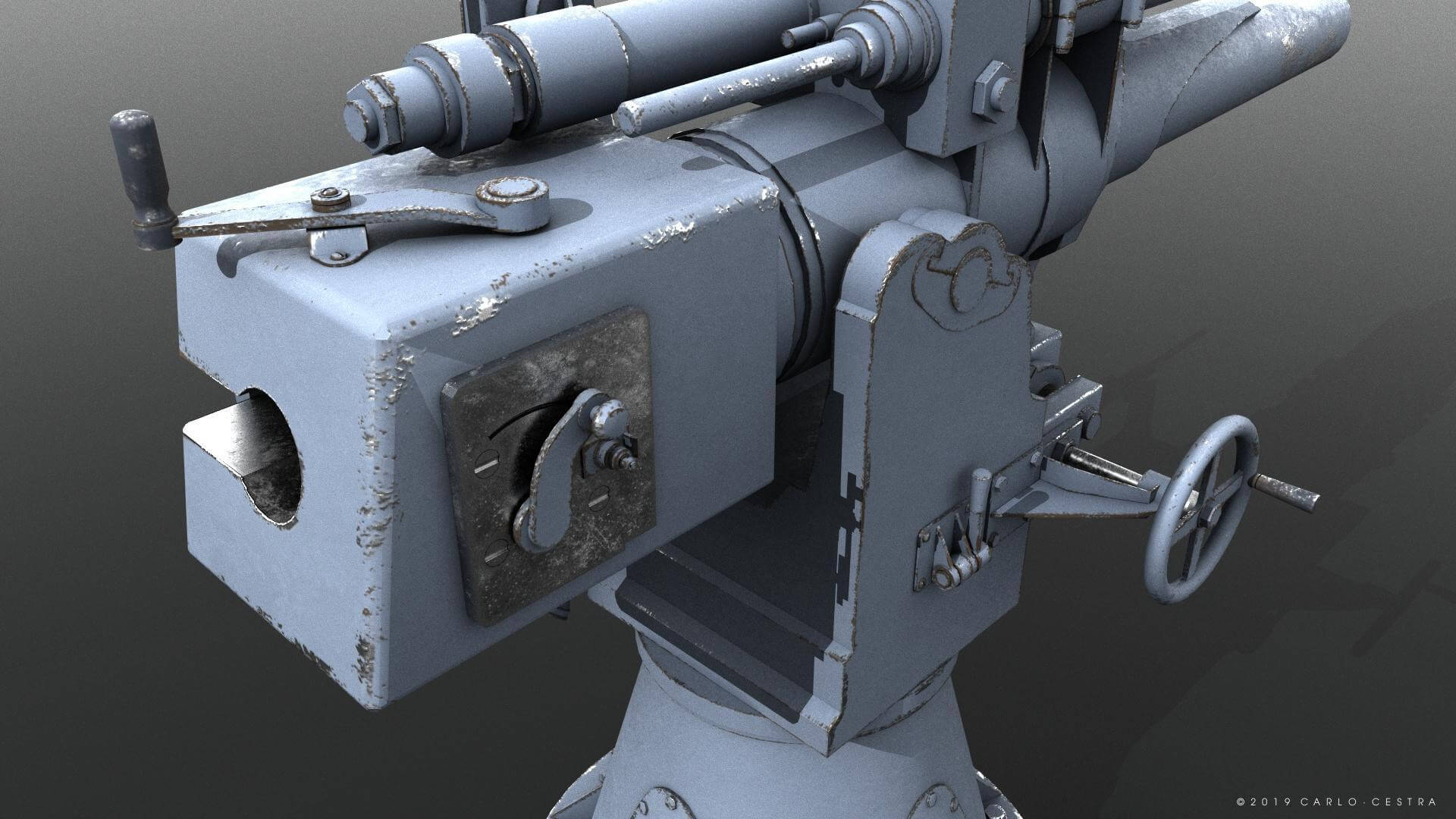 Howitzer 120-15 OTO 1933 3D Model by Carlo Cestra