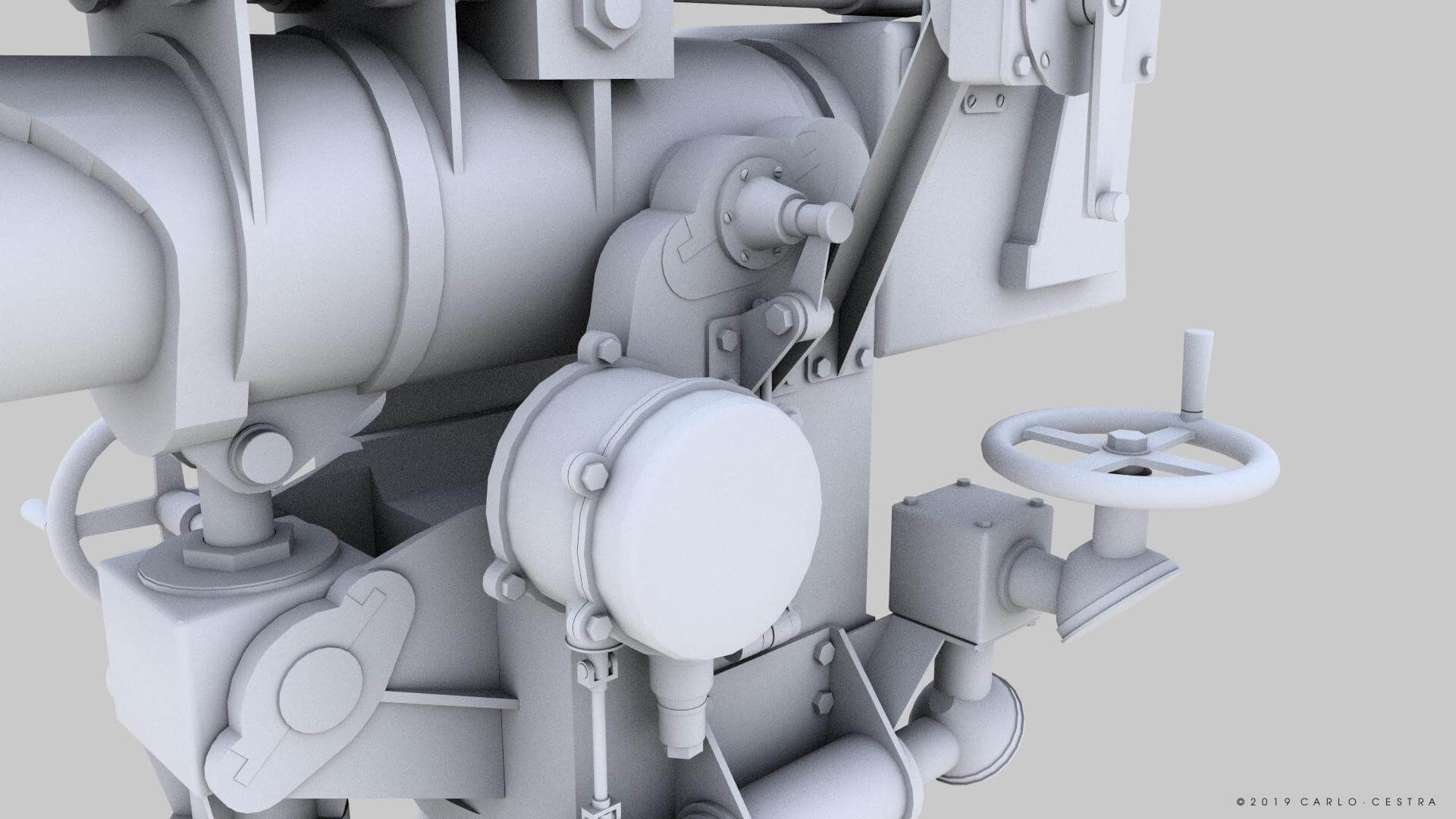 Howitzer 120-15 OTO 1933 3D Model by Carlo Cestra