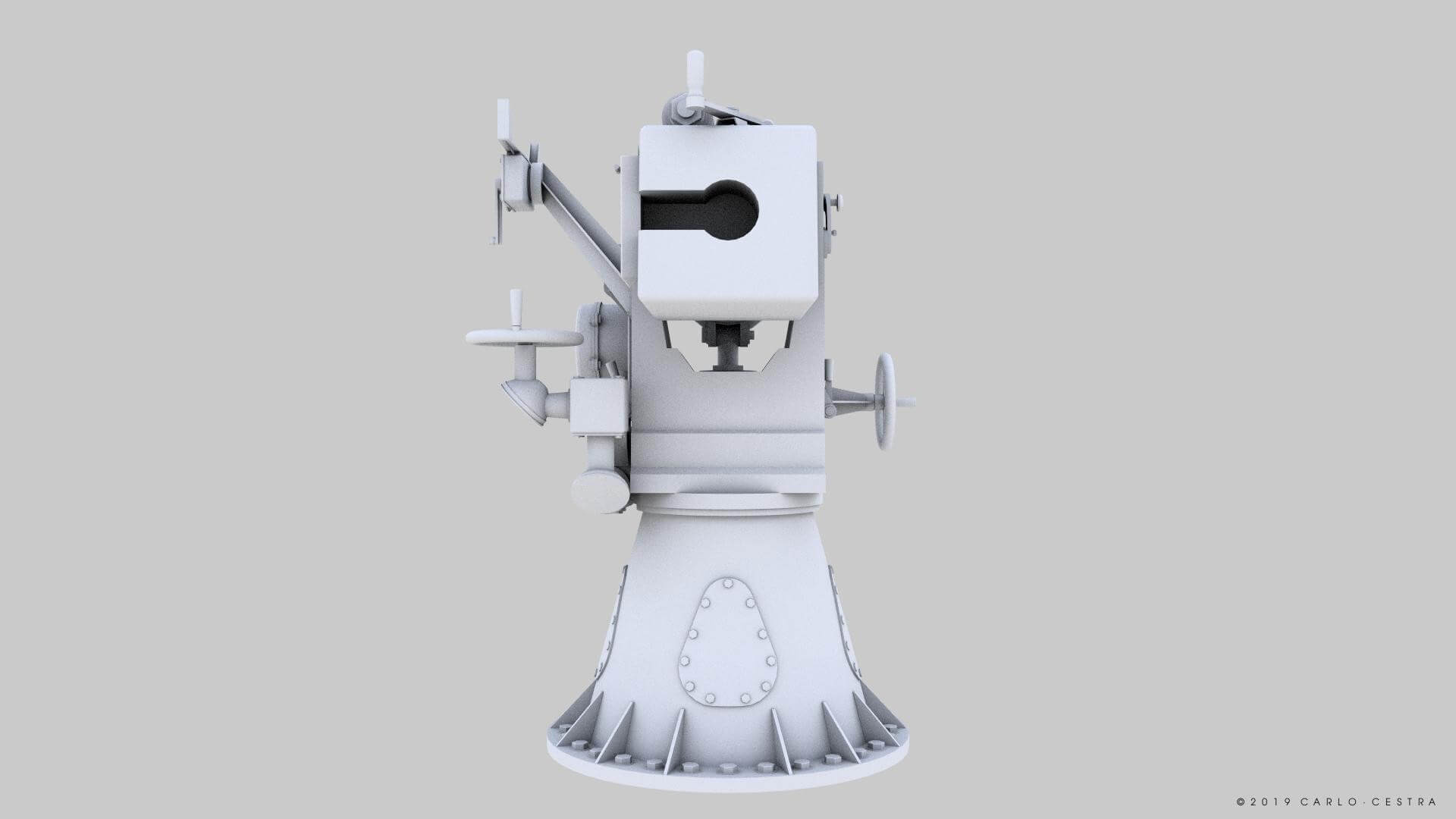 Howitzer 120-15 OTO 1933 3D Model by Carlo Cestra