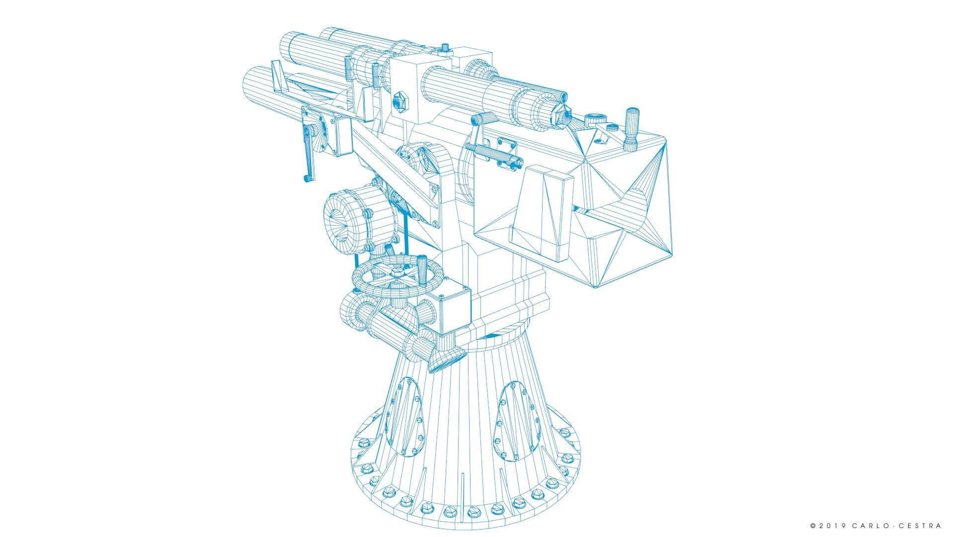 Howitzer 120-15 OTO 1933 3D Model by Carlo Cestra