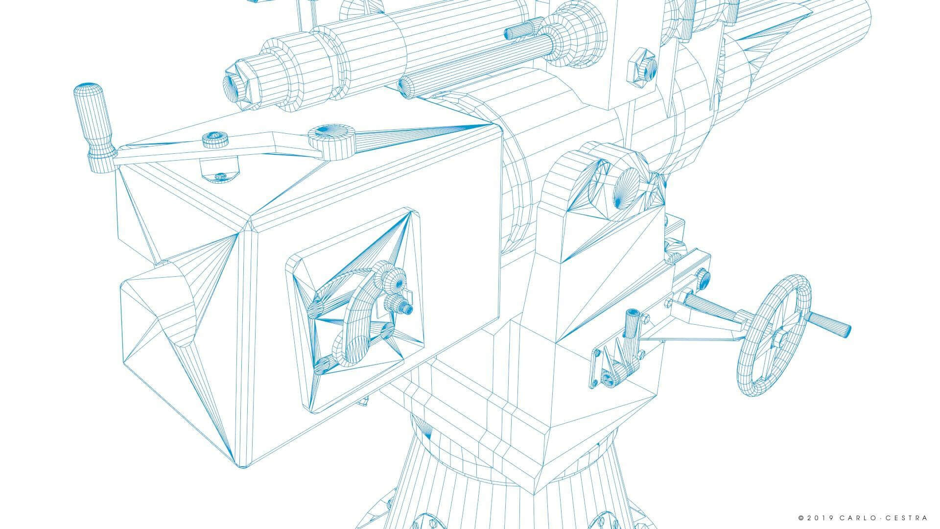 Howitzer 120-15 OTO 1933 3D Model by Carlo Cestra