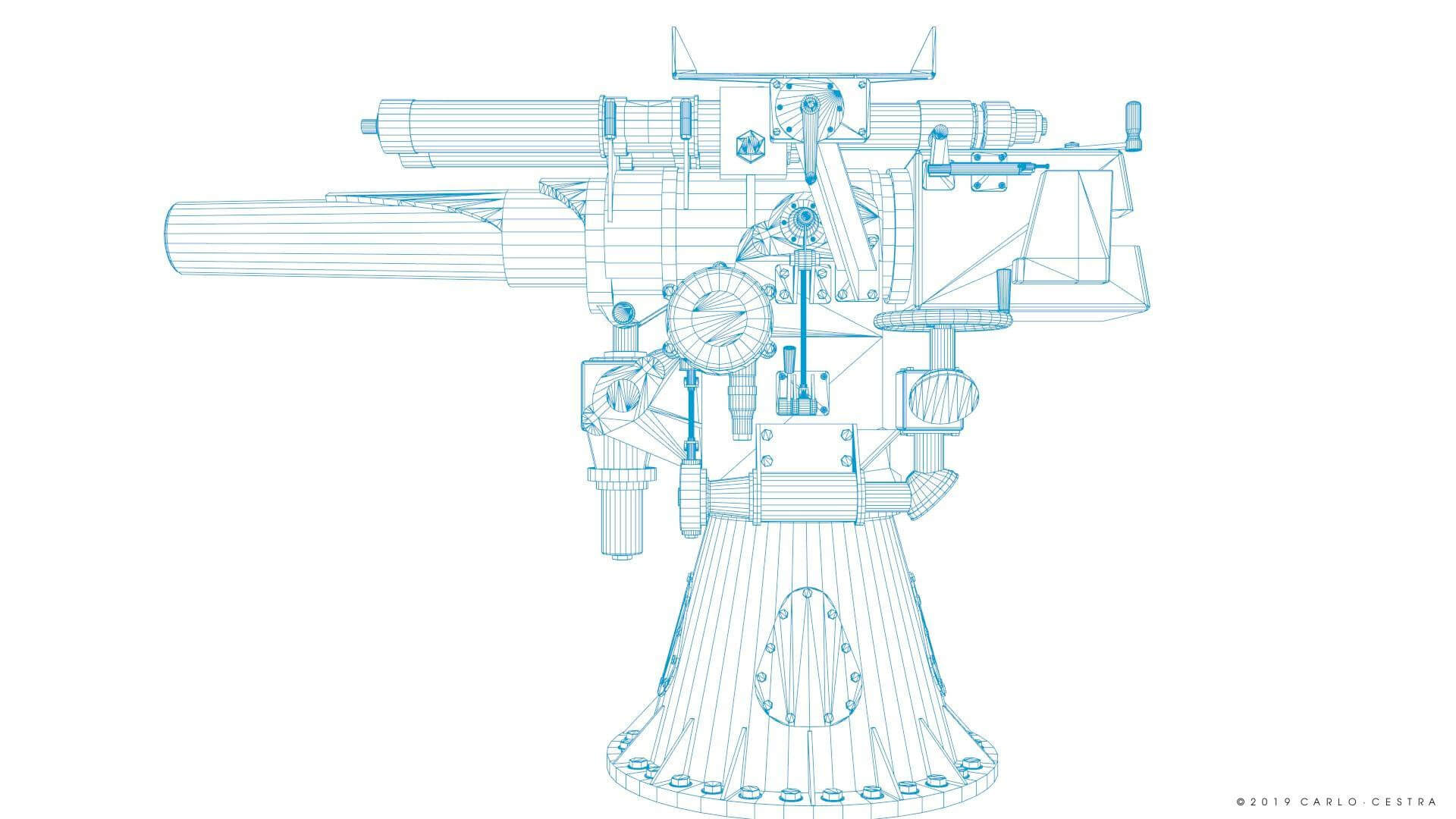 Howitzer 120-15 OTO 1933 3D Model by Carlo Cestra