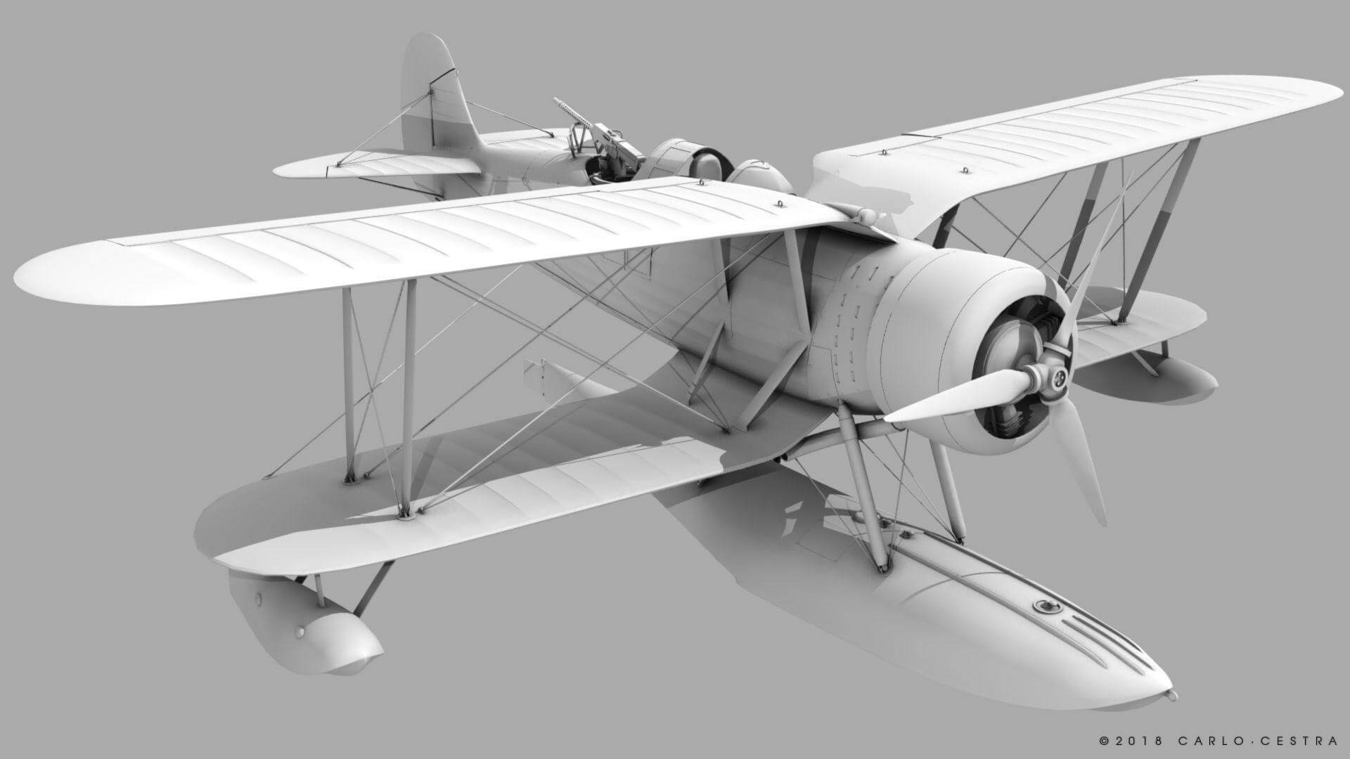 IMAM RO43 on Board Vittorio Veneto - 3D Model by Carlo Cestra