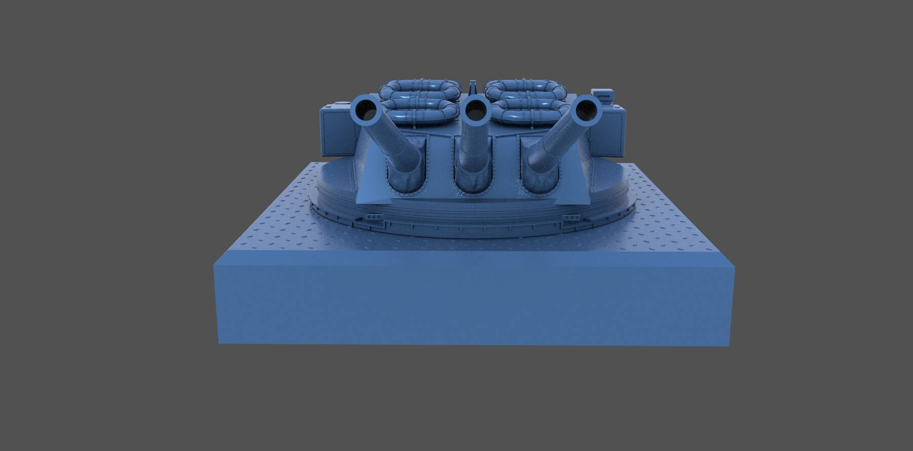 Italian WWII 381-50 Triple Turret - 1-72 Scale 3D Model by Carlo Cestra